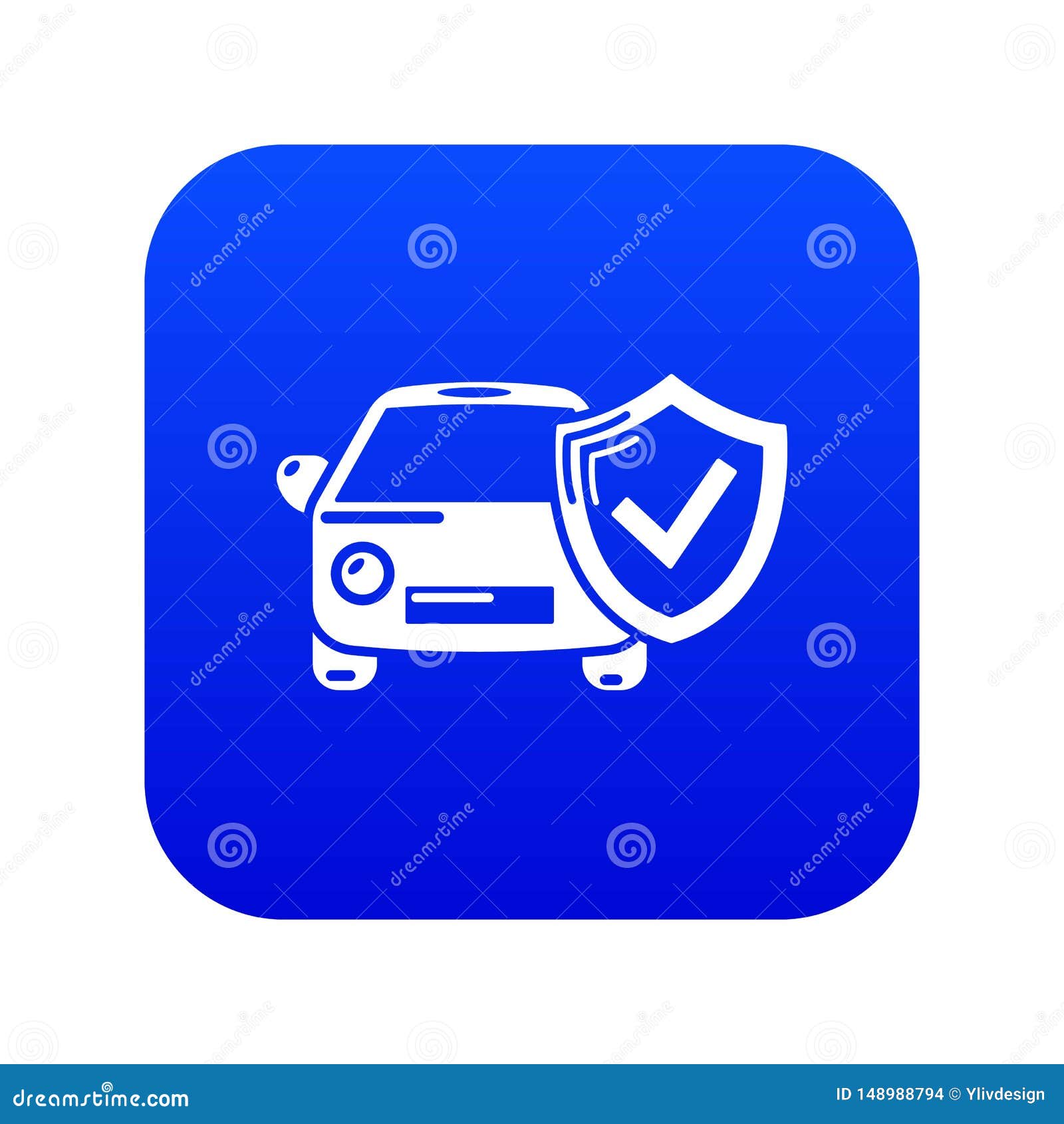 Insurance Car Icon Blue Vector Stock Vector - Illustration of icon ...