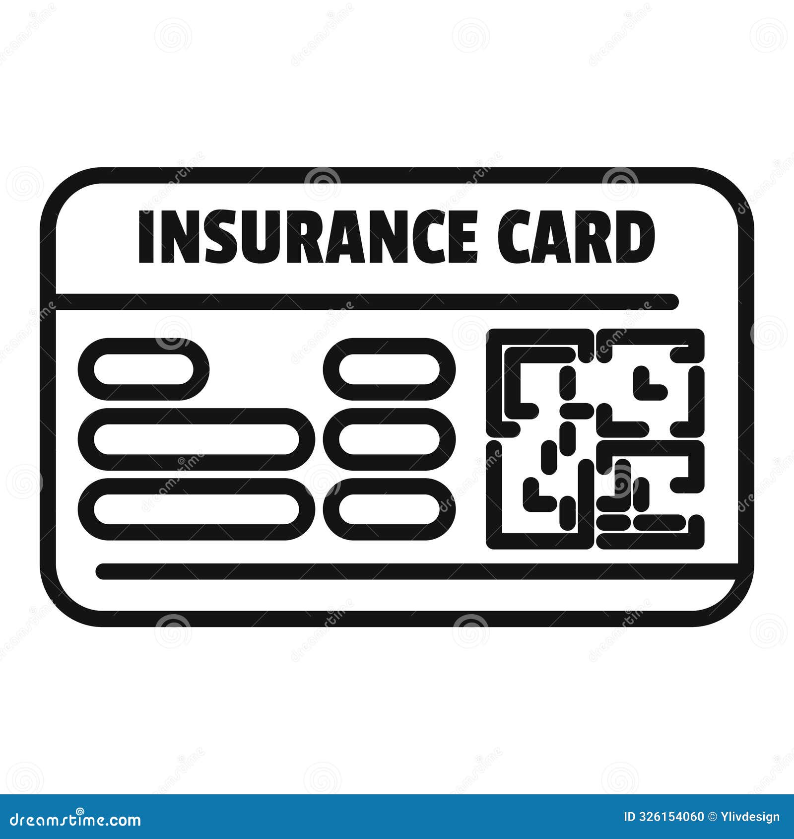 Insurance Card with Qr Code Showing Health Coverage Stock Vector ...
