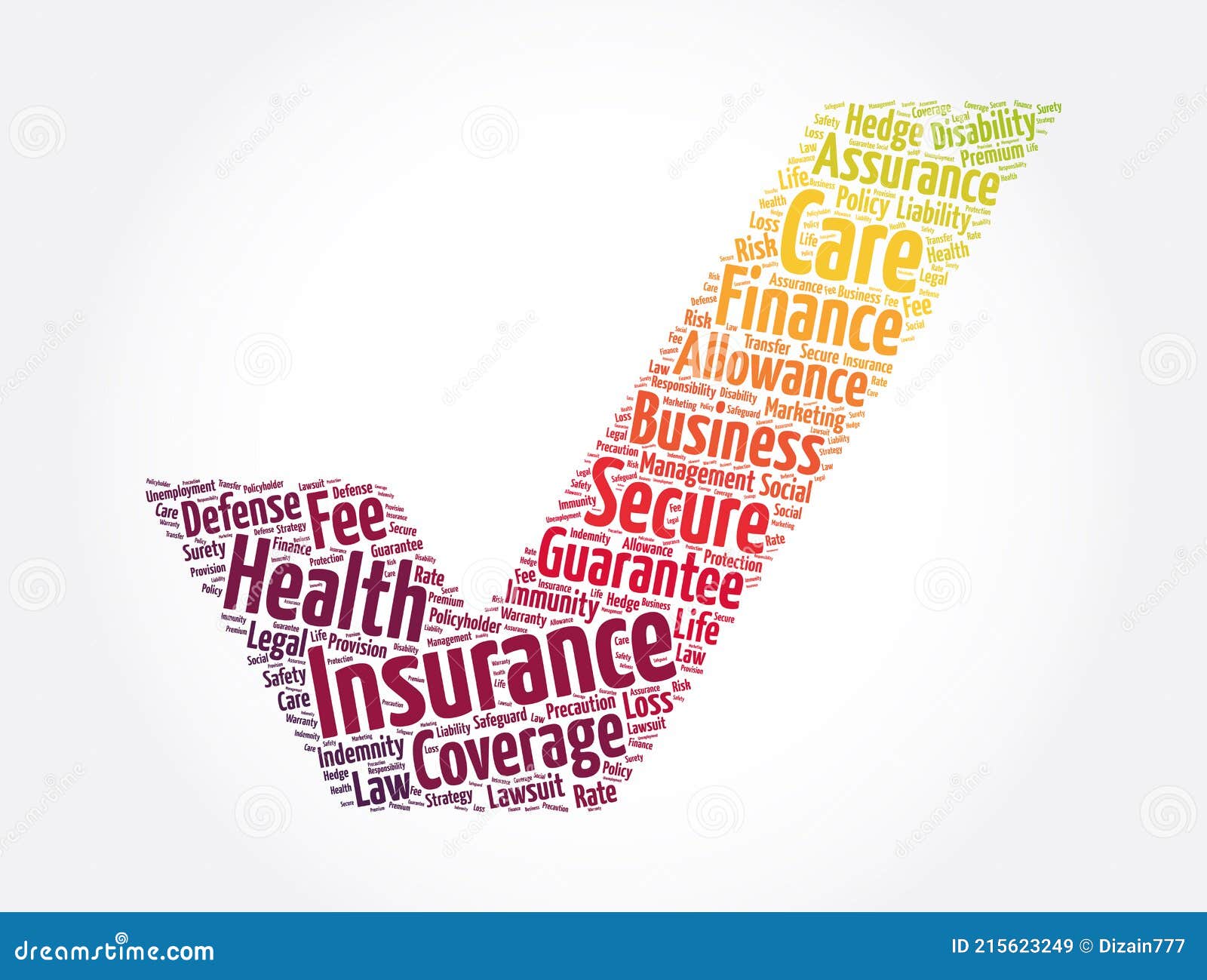 Insurance Check Mark Word Cloud Collage, Concept Background Stock ...