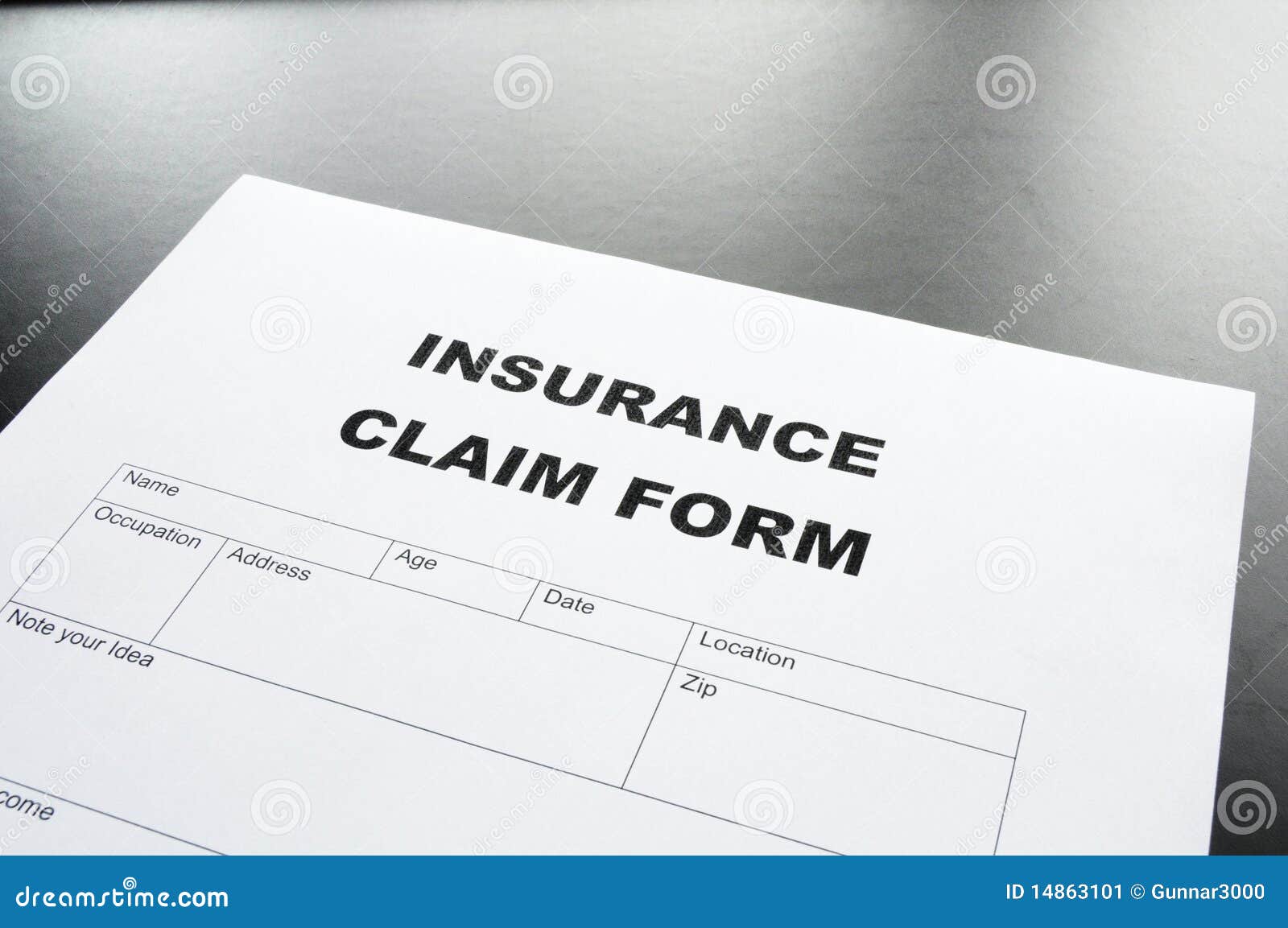 Insurance claim form stock image. Image of agreement - 14863101