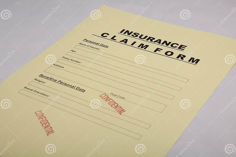 Insurance Claim Form stock photo. Image of damage, claim - 18957030