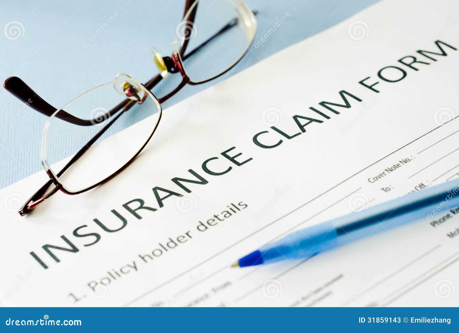 Insurance claim form stock image. Image of office, insurance - 31859143
