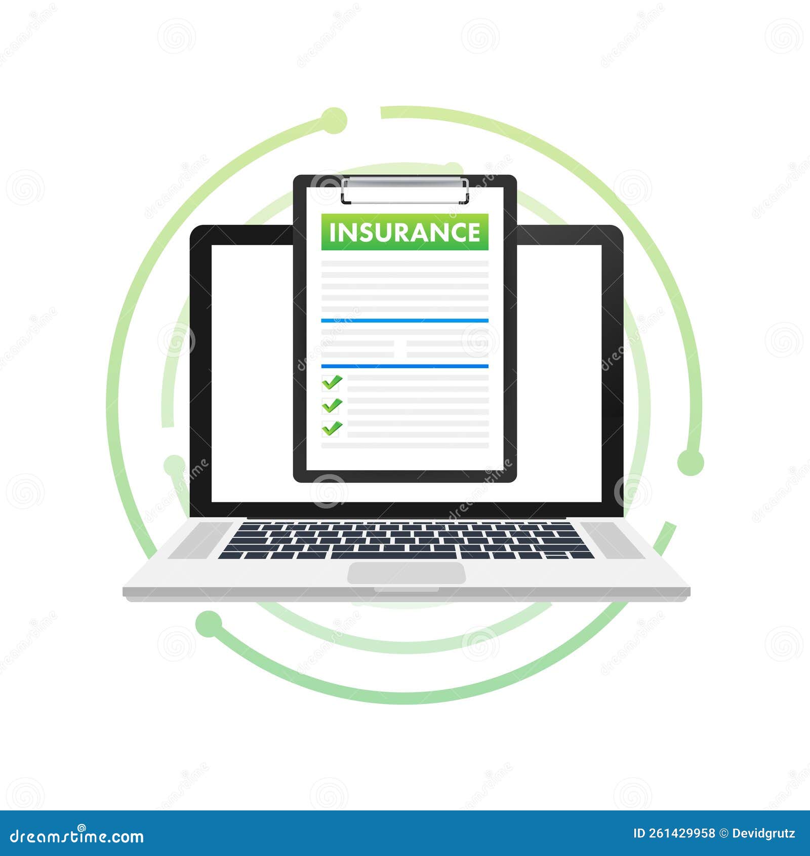 Insurance Claim Form. Clipboard with Document. Vector Stock ...