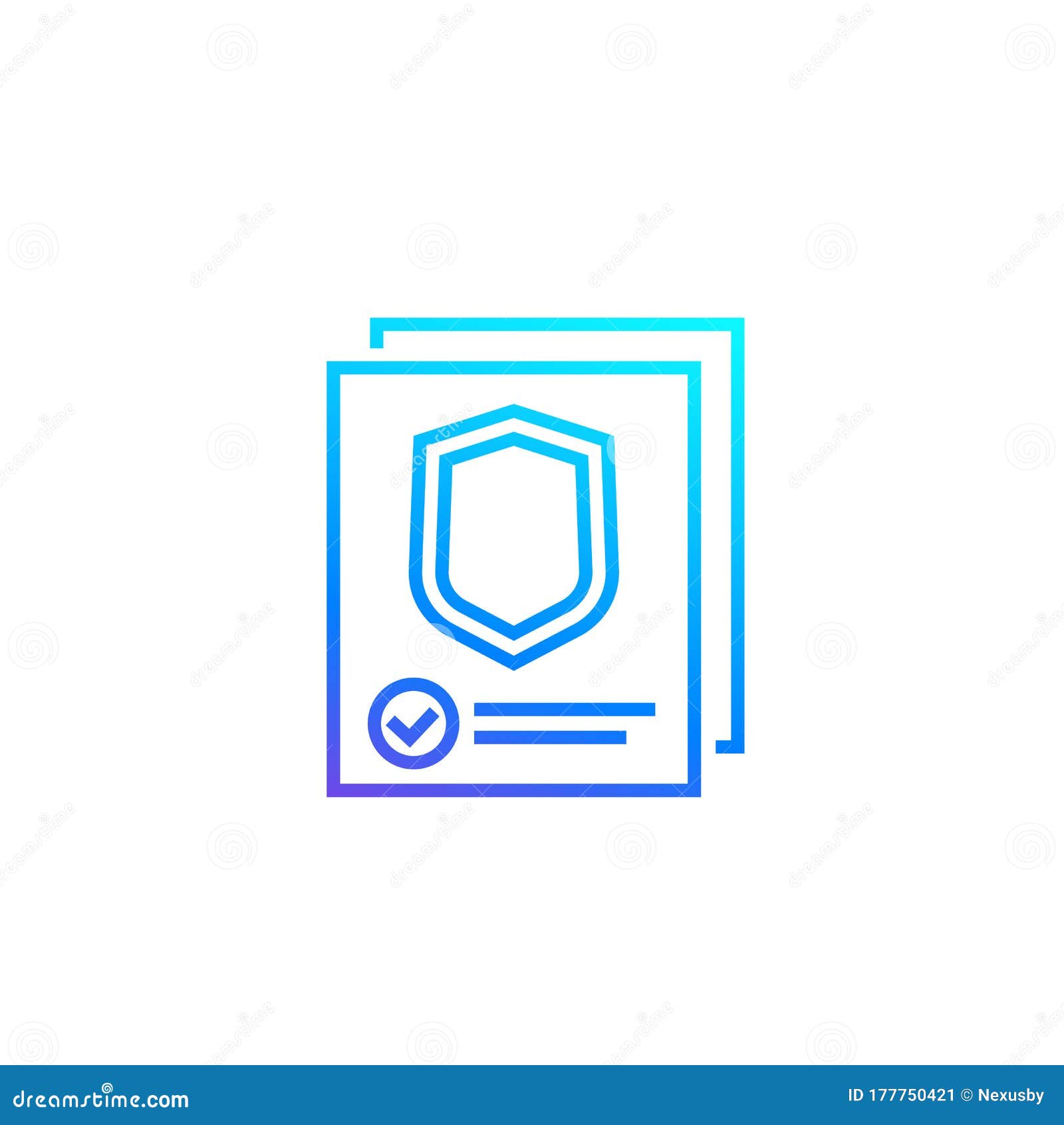 Insurance claim, line icon stock vector. Illustration of contract ...