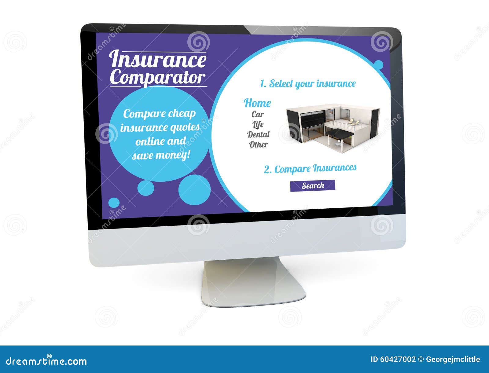 Insurance Comparator Computer Stock Illustration - Illustration of ...