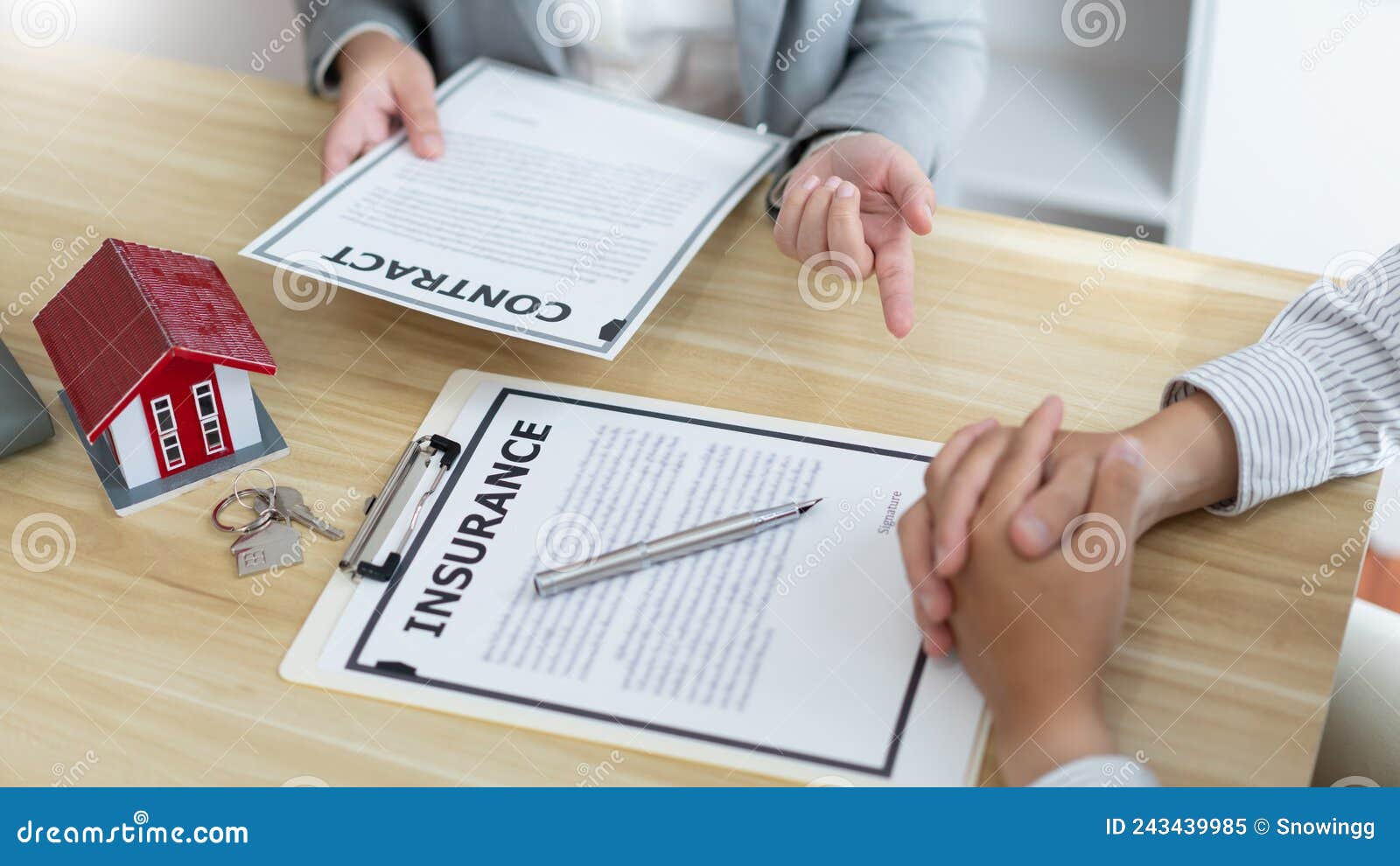 Insurance Concept the Broker Explaining the Agreement of the Contract ...