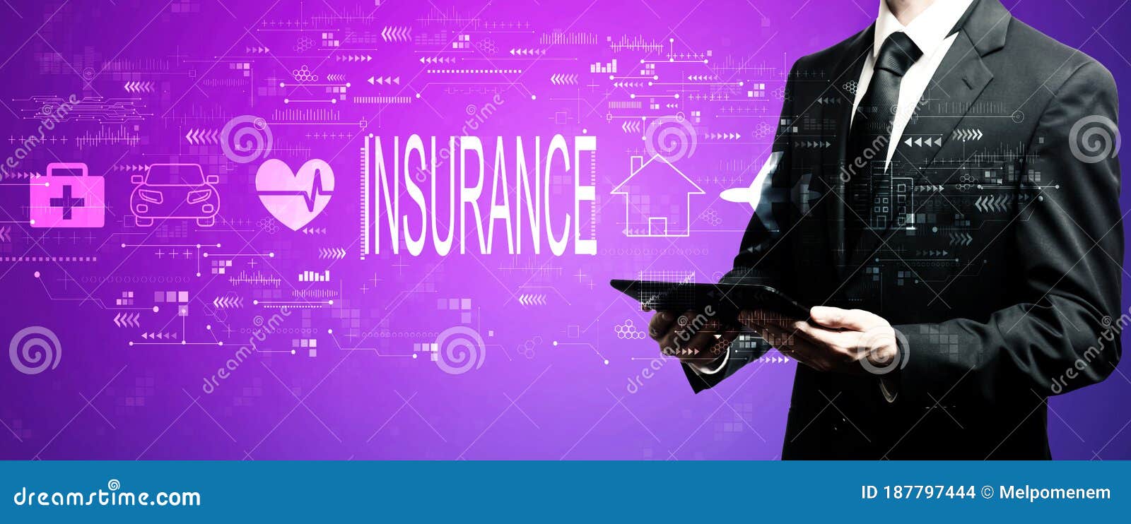 Insurance Concept with Businessman Using His Tablet Stock Photo - Image ...