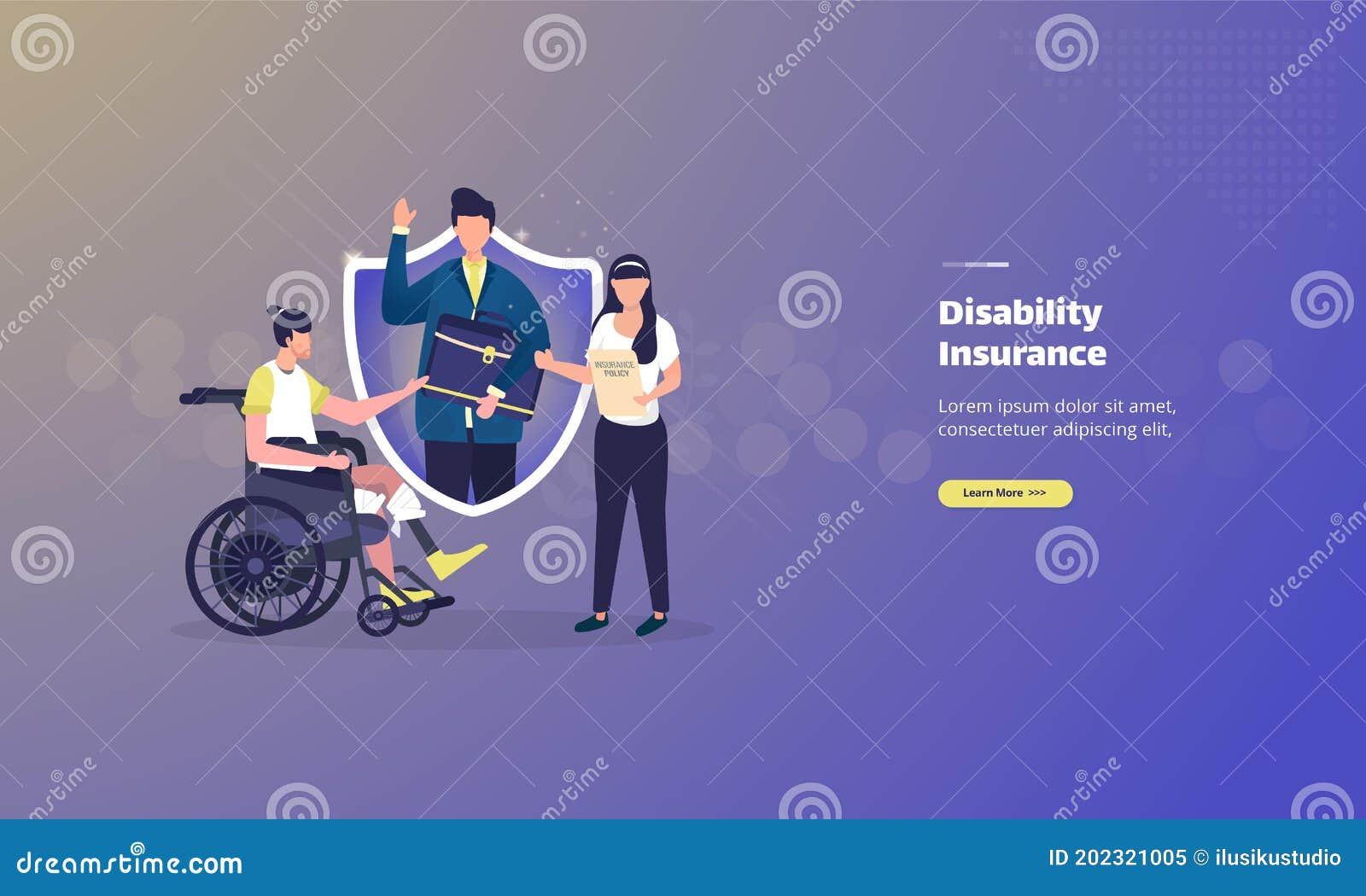 Disability Insurance on Illustration Concept Stock Vector ...