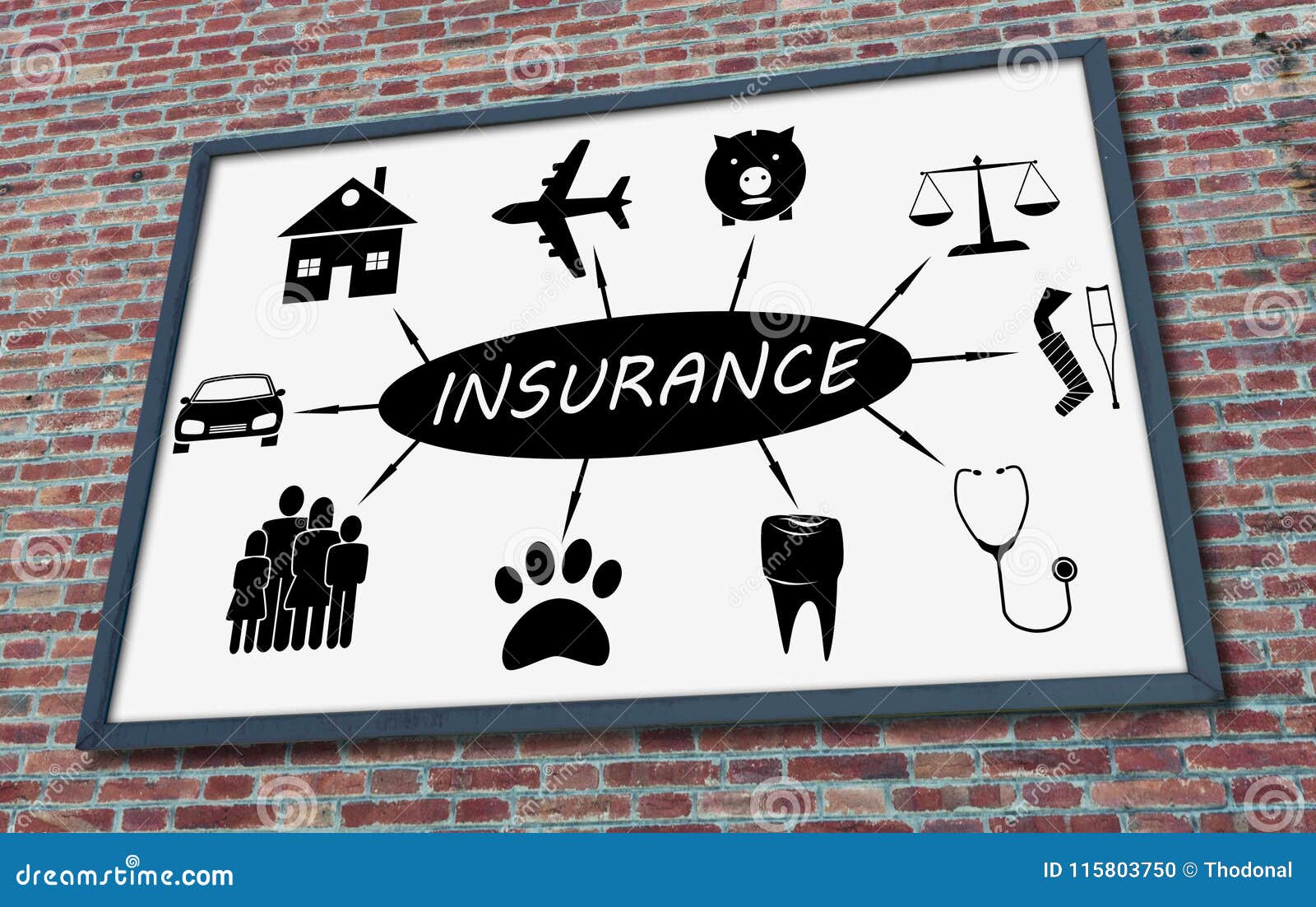 Insurance Concept on a Billboard Stock Photo - Image of life, service ...