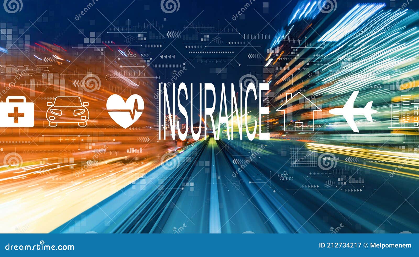 Insurance Concept with High Speed Motion Blur Stock Image - Image of ...