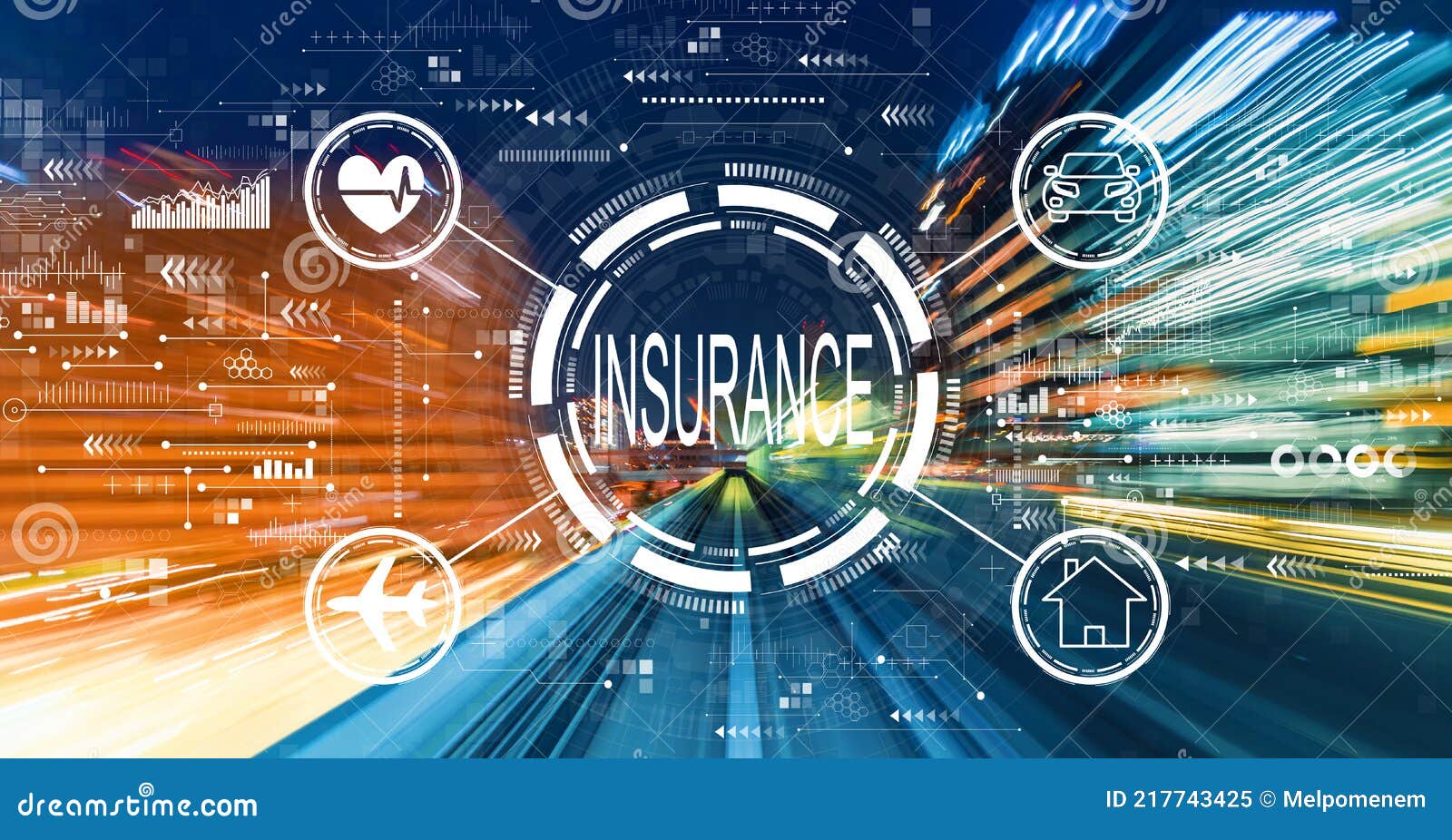 Insurance Concept with High Speed Motion Blur Stock Image - Image of ...