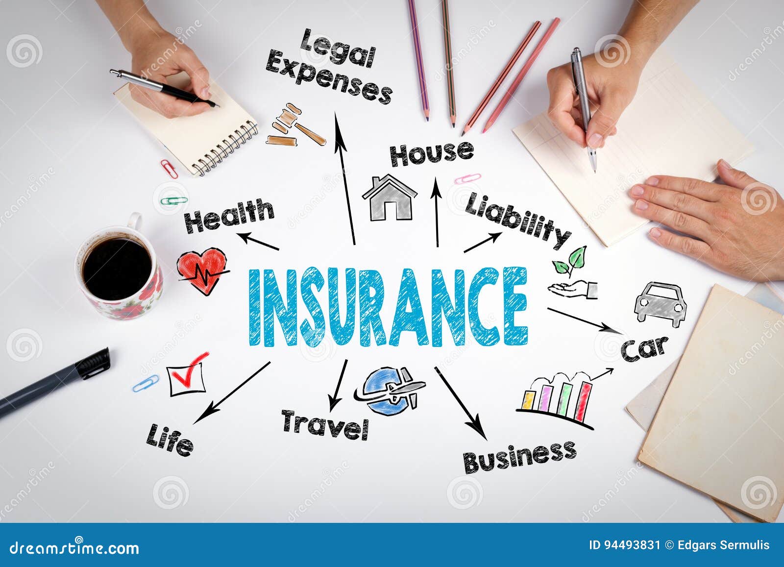 Insurance Concept. the Meeting at the White Office Table Stock Image ...