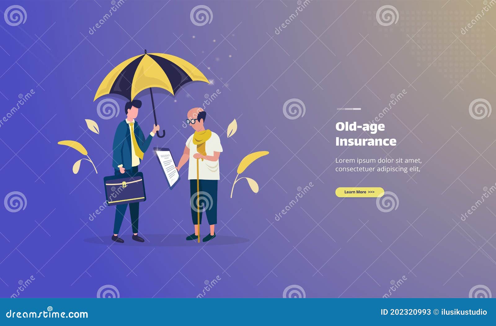 Old-age or Survivors Insurance Illustration Concept Stock Vector ...