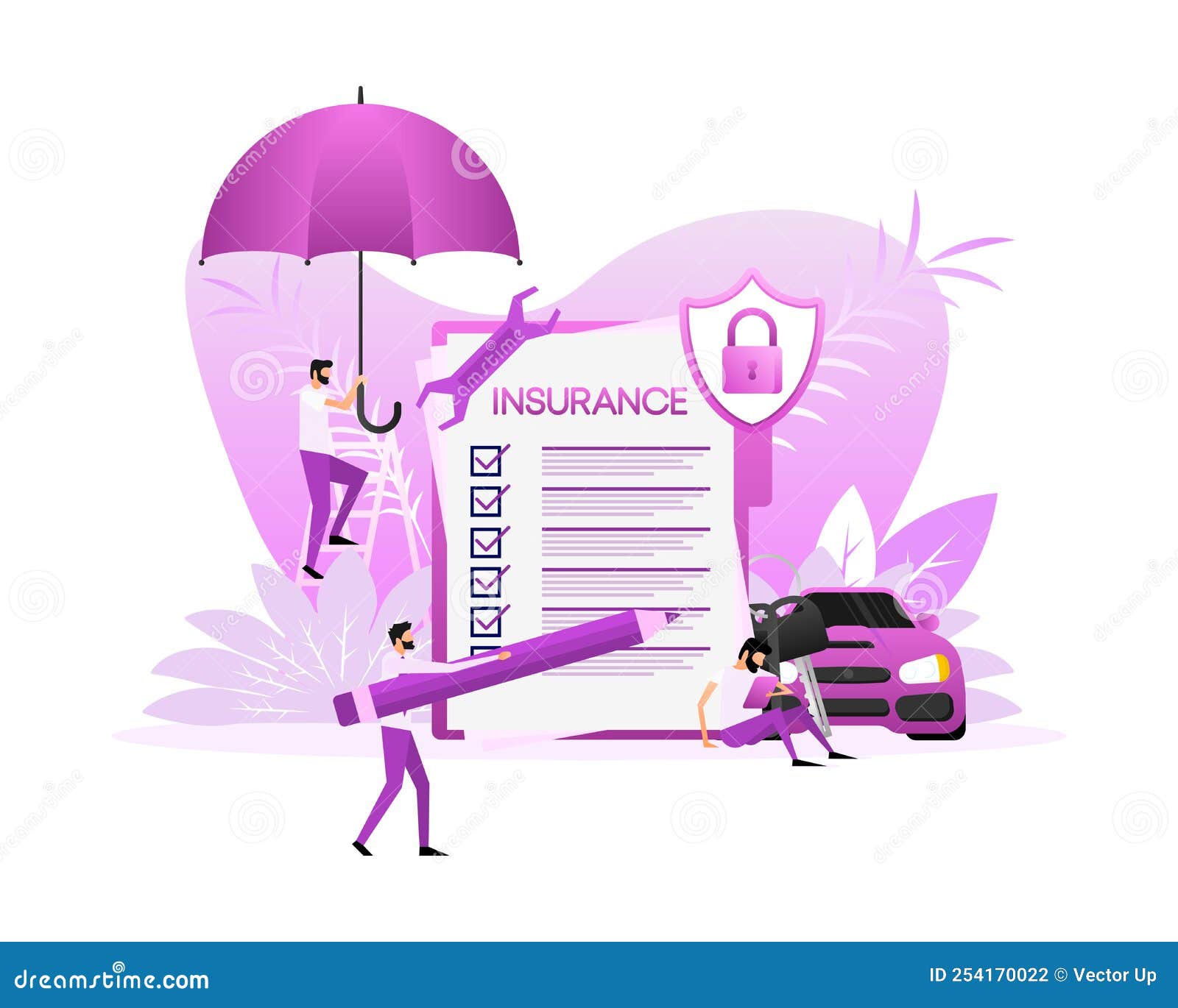 Insurance Concept. Insurance Policy. Money Guarantee. Vector ...