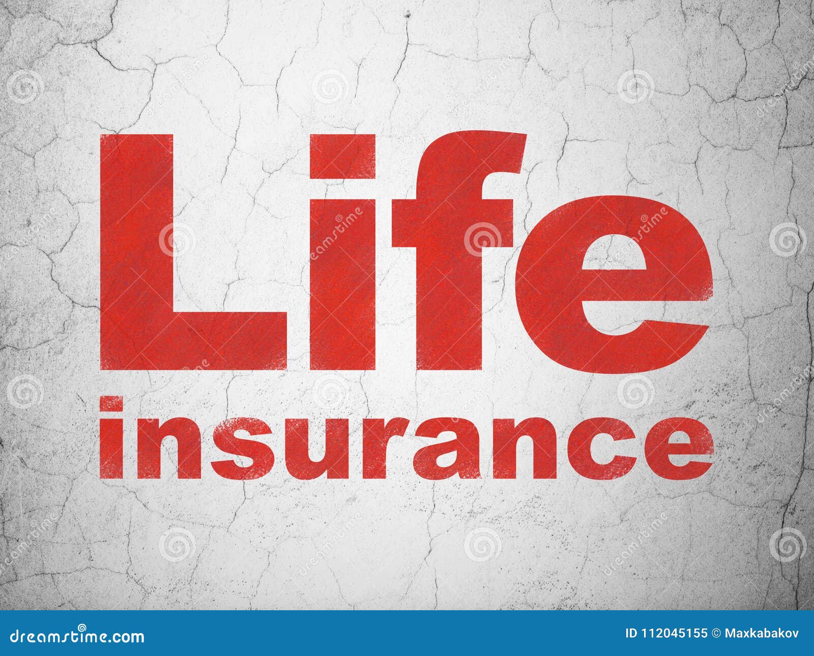 Insurance Concept: Life Insurance on Wall Background Stock Illustration ...