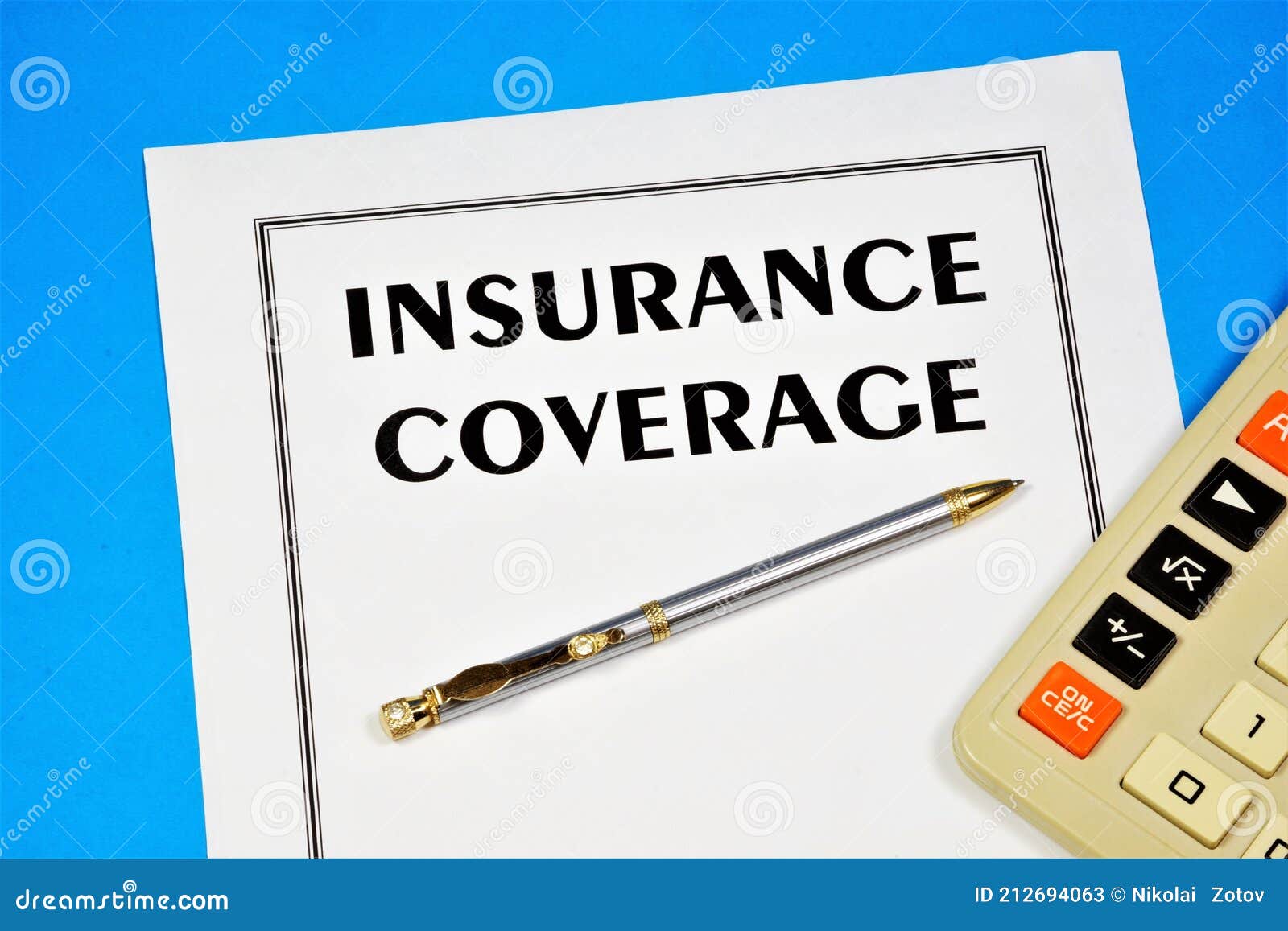 Insurance Coverage. Text Label in the Contract Document Stock Image ...