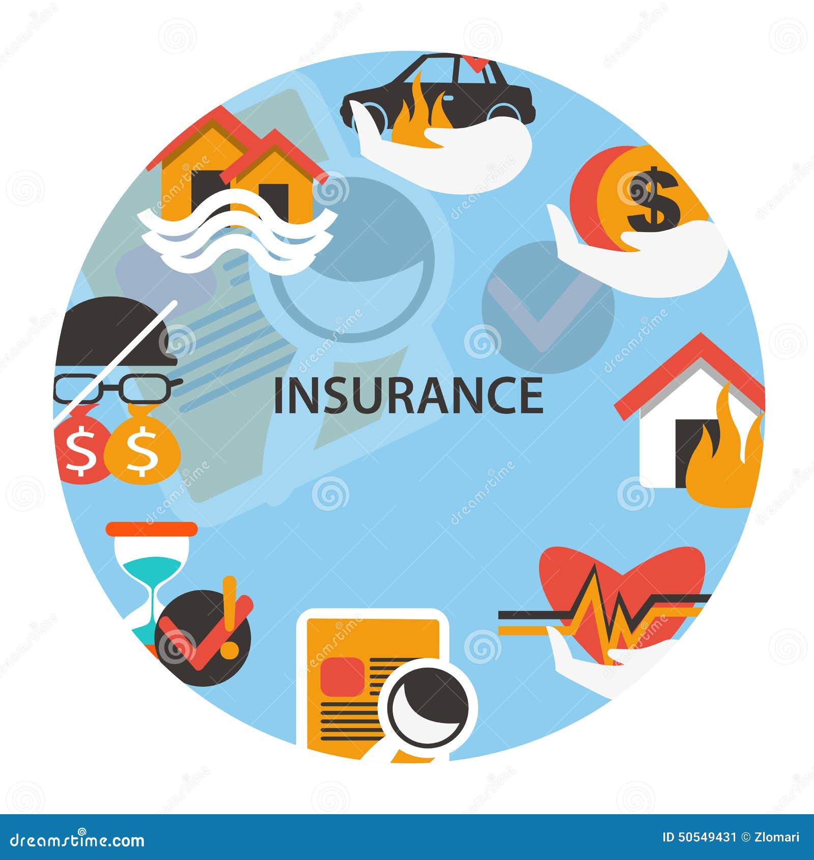 Insurance emblem. stock vector. Illustration of insurance - 50549431