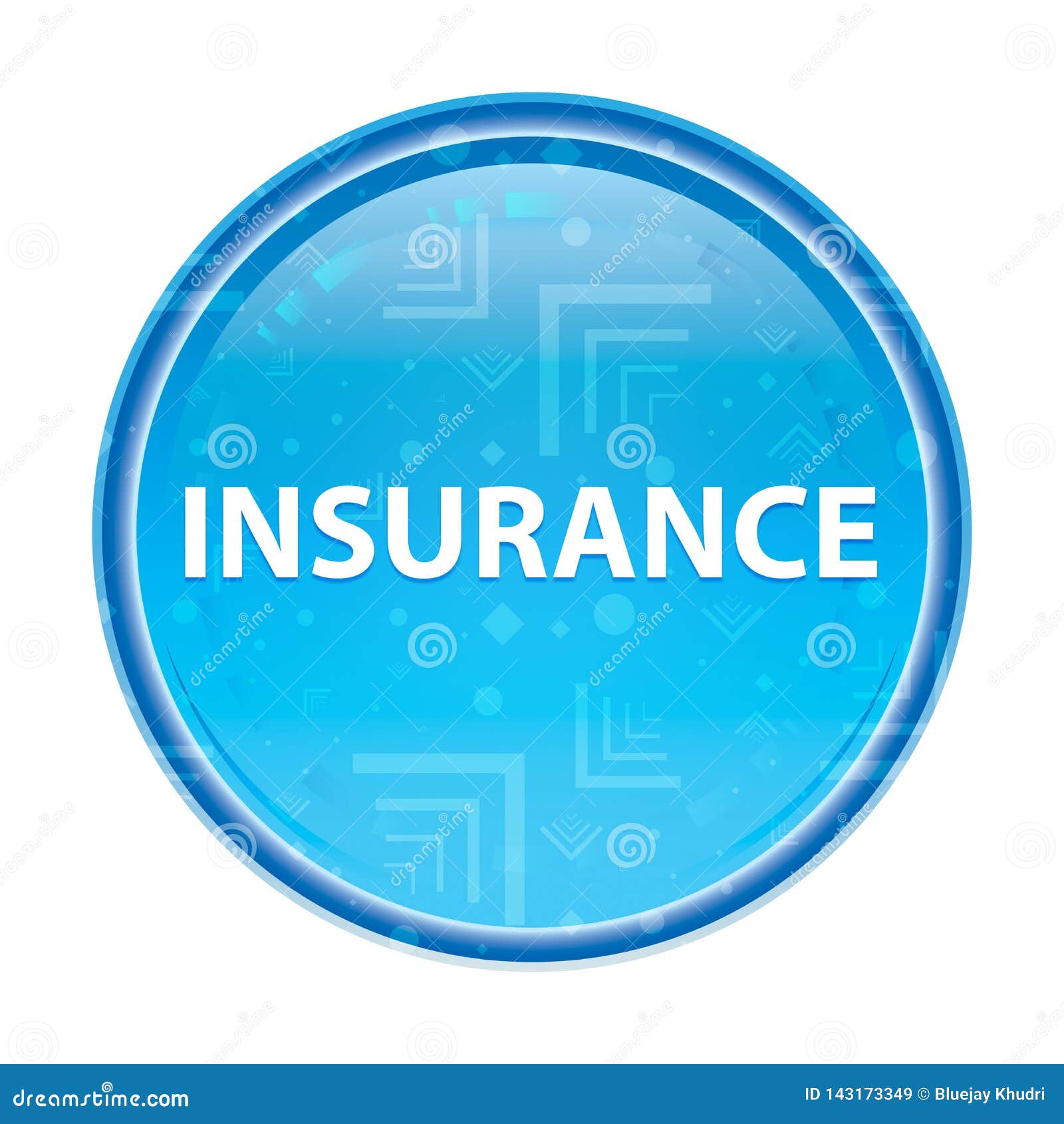 Insurance Floral Blue Round Button Stock Illustration - Illustration of ...