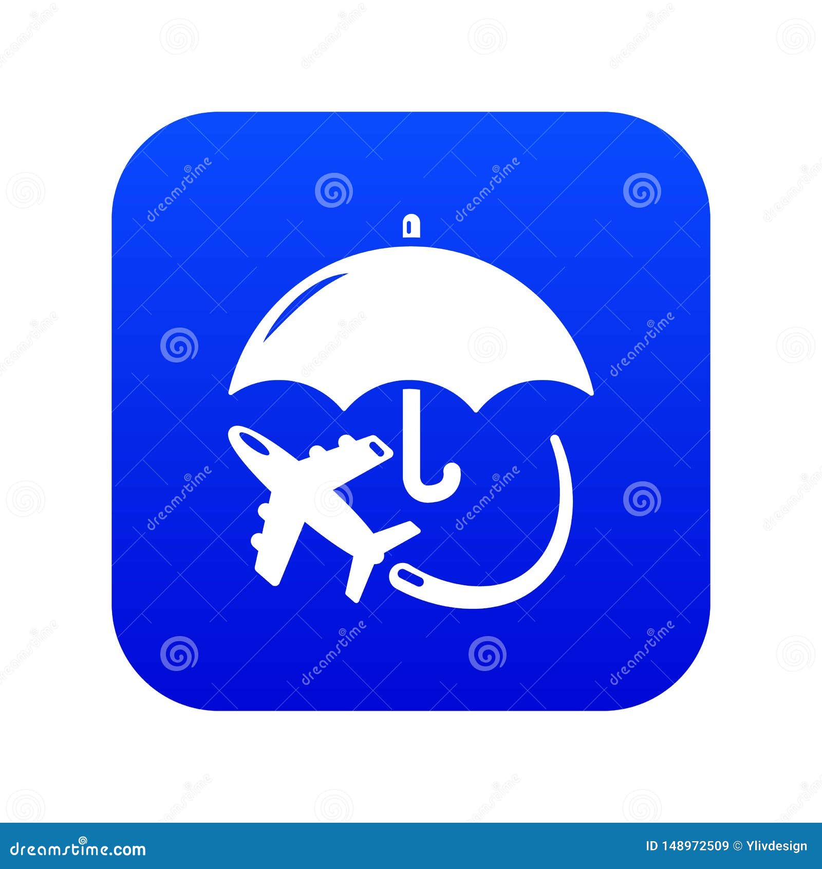 Insurance Fly Icon Blue Vector Stock Vector - Illustration of design ...