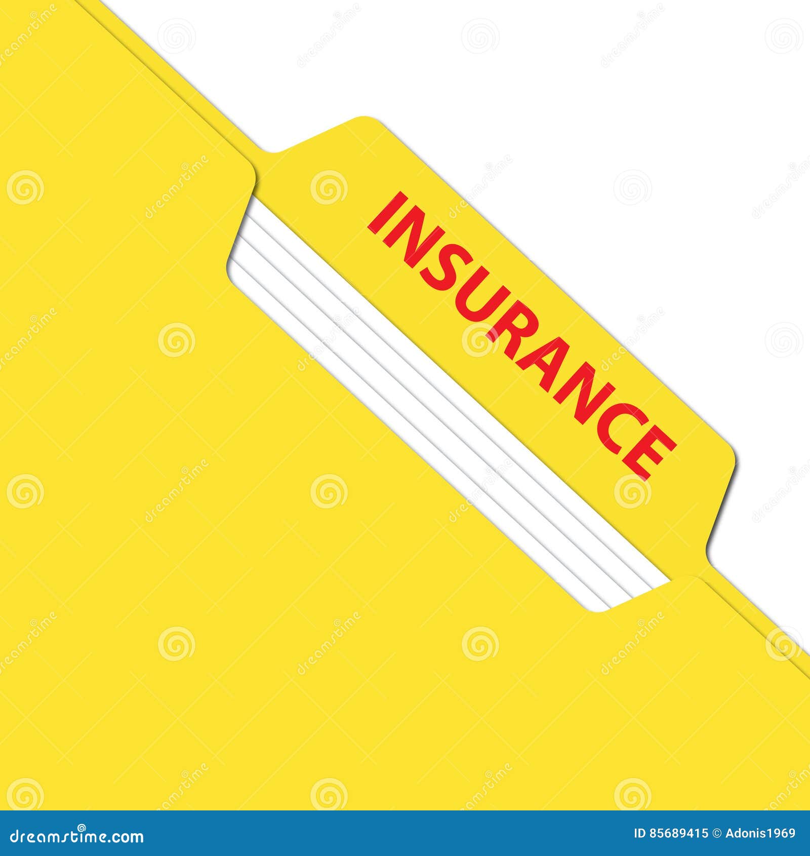 Insurance Folder with Files Stock Illustration - Illustration of yellow ...