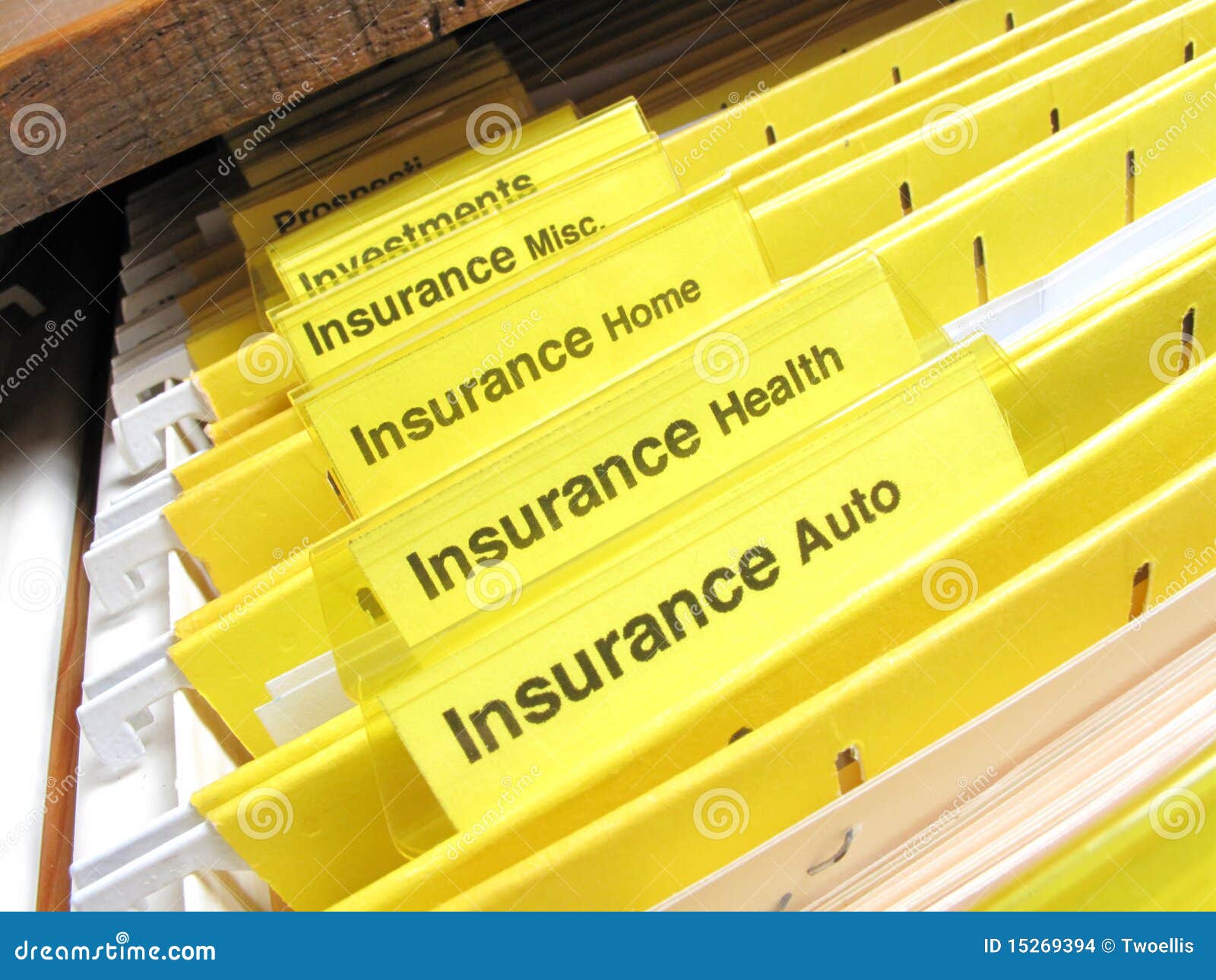 Insurance Folders in Cabinet Stock Photo - Image of paper, concept ...