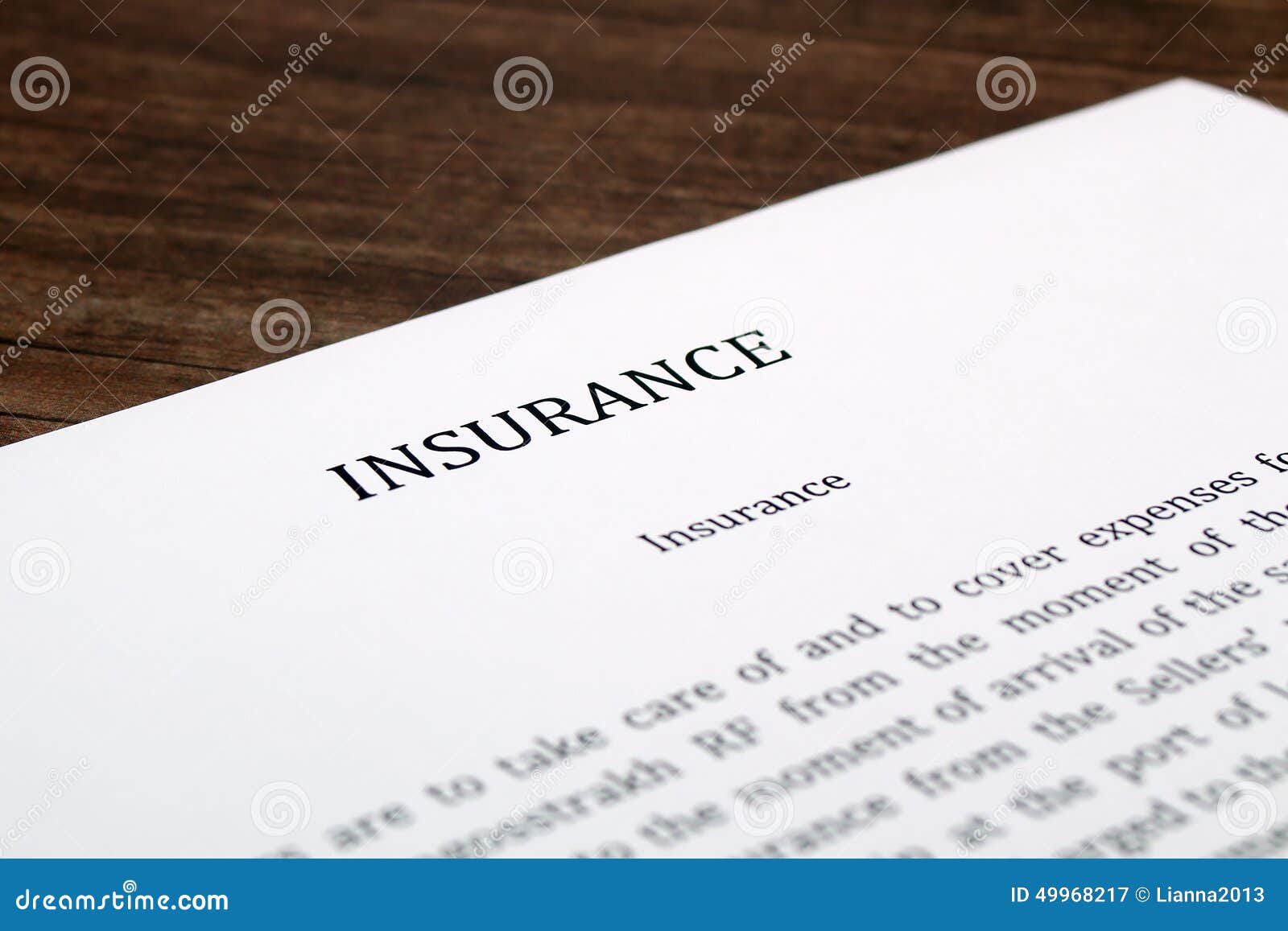 Insurance Form on the Desk in the Office Stock Image - Image of policy ...