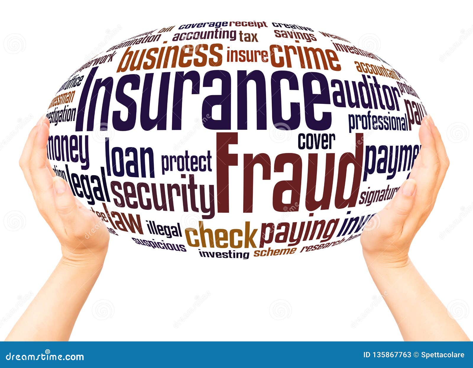 Insurance Fraud Word Cloud Hand Sphere Concept Stock Illustration ...