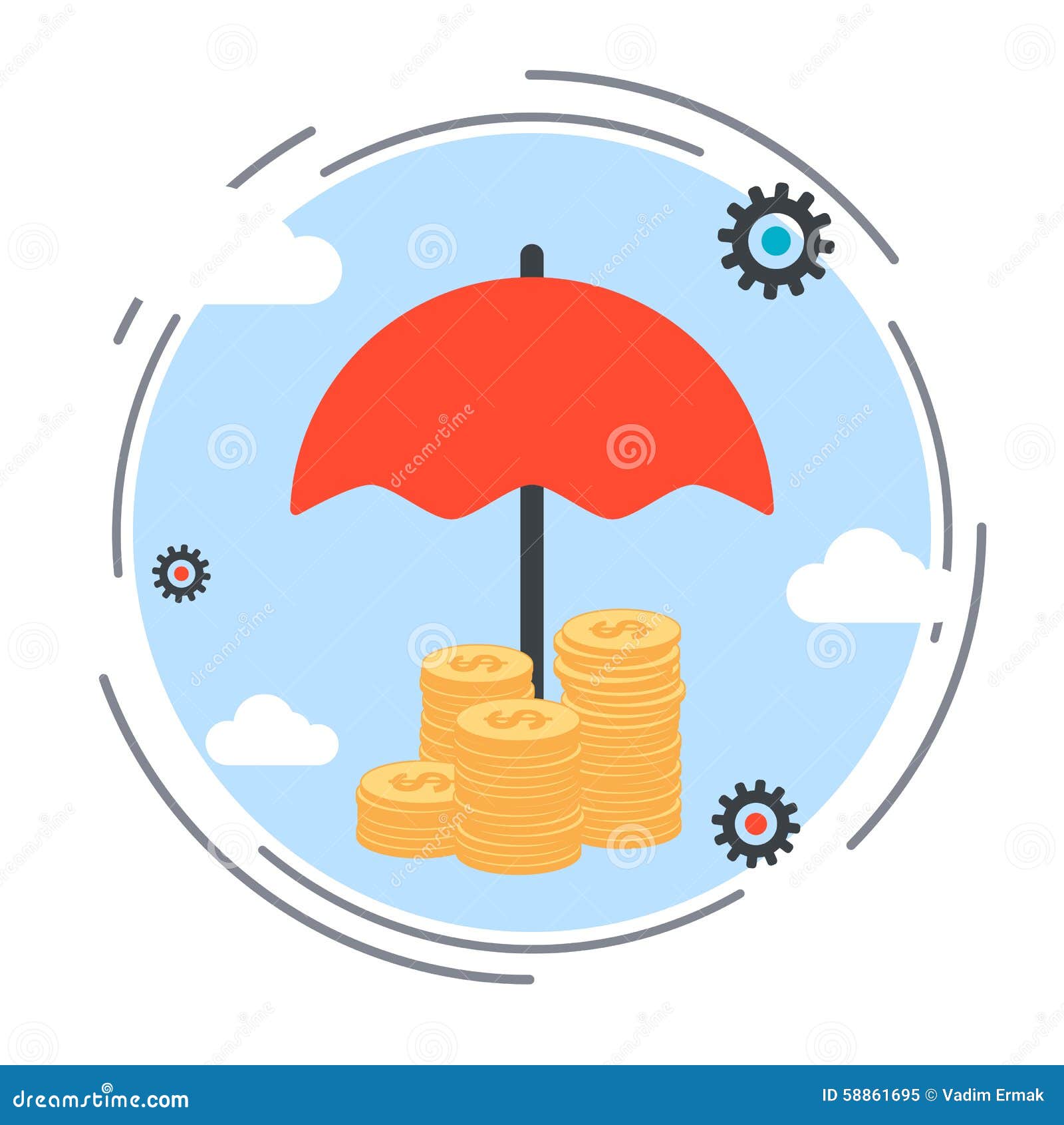 Insurance, Funds Protection, Financial Security Vector Concept Stock ...