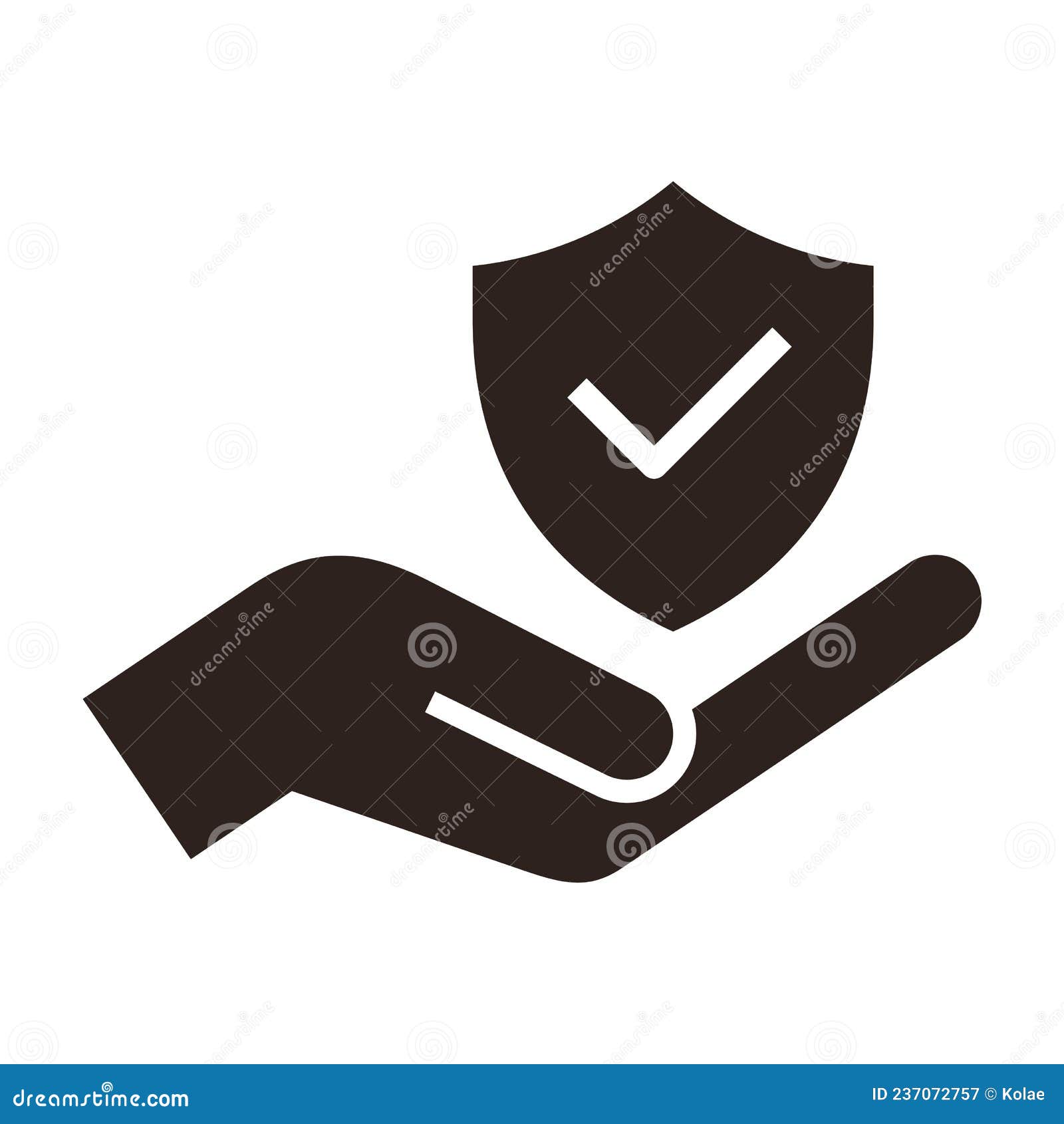 Insurance hand icon stock vector. Illustration of family - 237072757