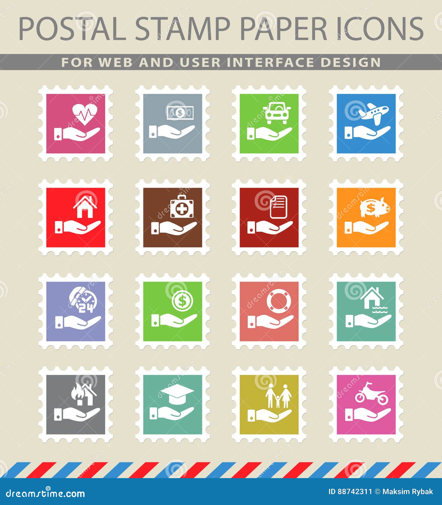 Insurance hand icon set stock illustration. Illustration of assistance ...