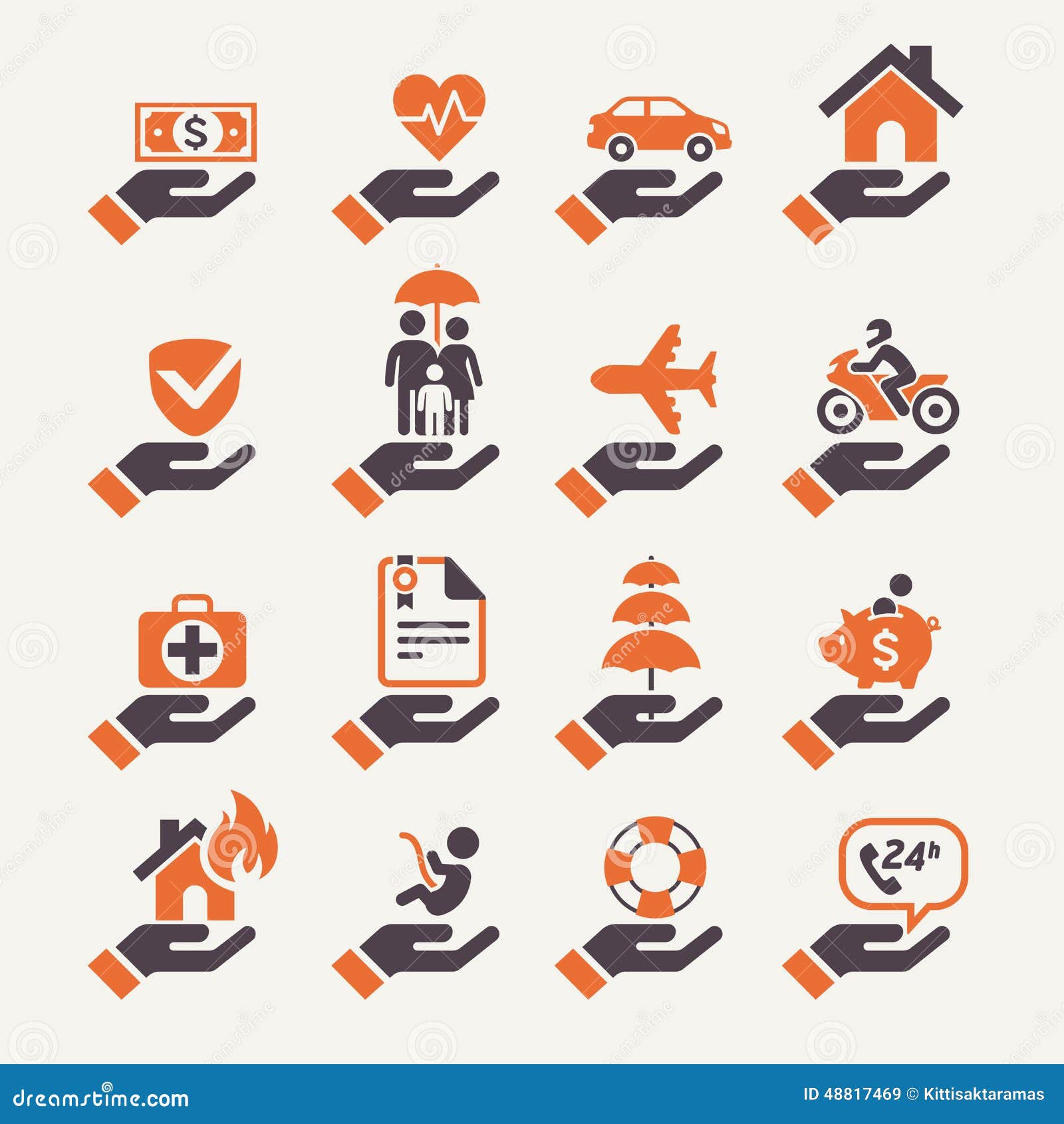 Insurance hand stock vector. Illustration of airplane - 48817469