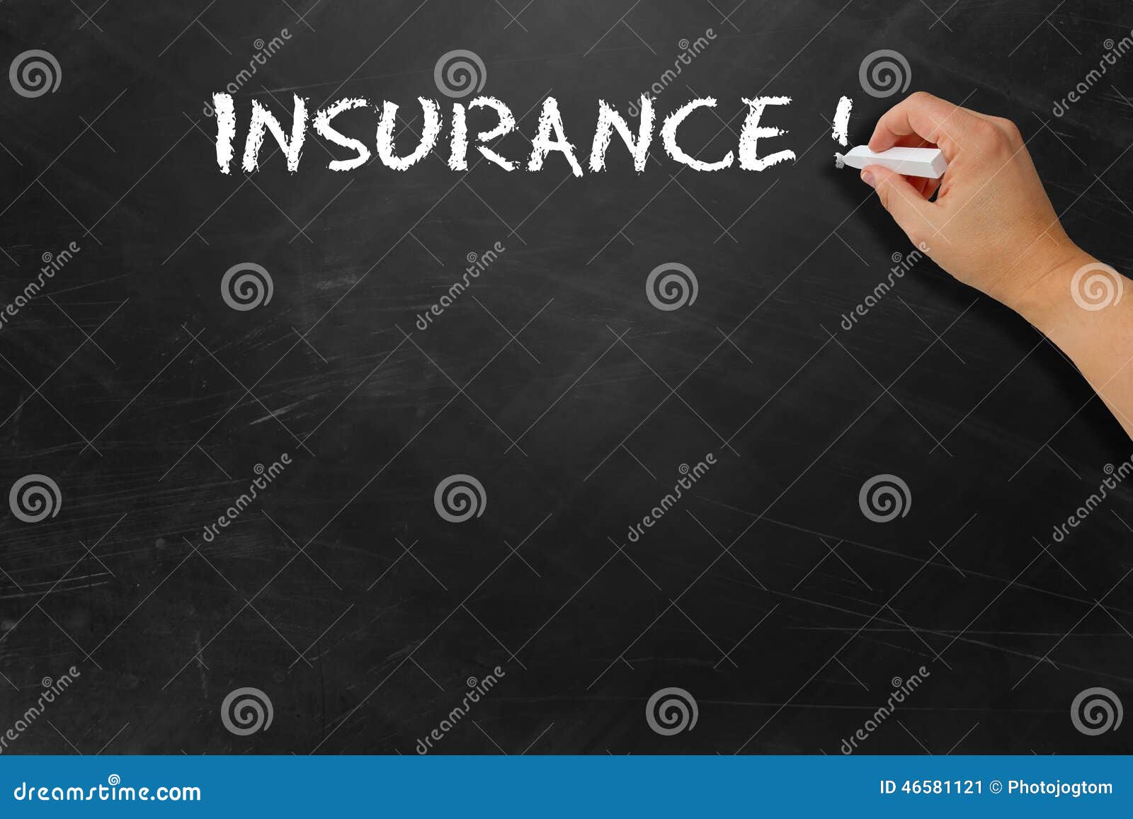 Insurance ! stock image. Image of life, chalkboard, male - 46581121