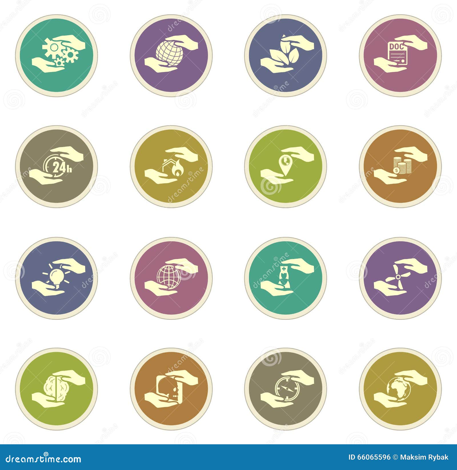 Insurance hands icons stock vector. Illustration of gesture - 66065596