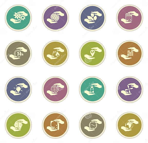 Insurance hands icons stock vector. Illustration of gesture - 66065596