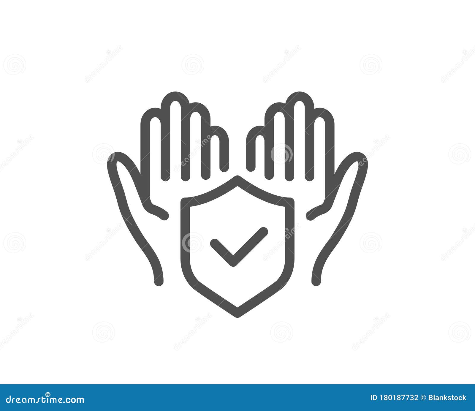 Insurance Hands Line Icon. Risk Coverage Sign. Vector Stock Vector ...