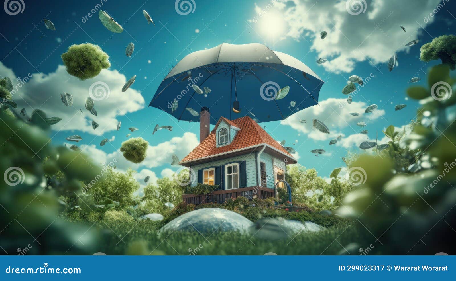 Insurance House Coverage Concept Stock Image - Image of family ...