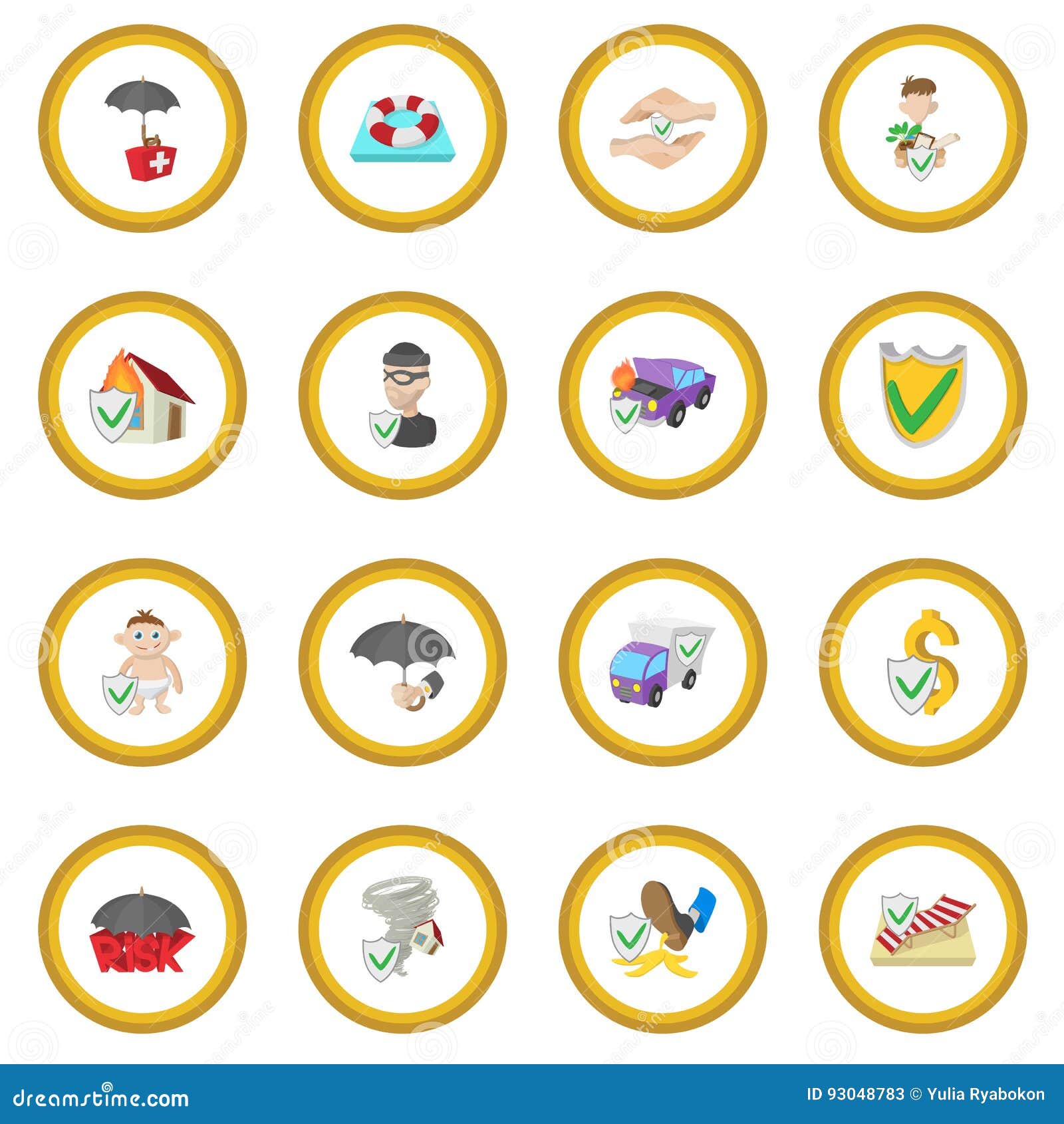 Insurance icon circle stock vector. Illustration of insurance - 93048783