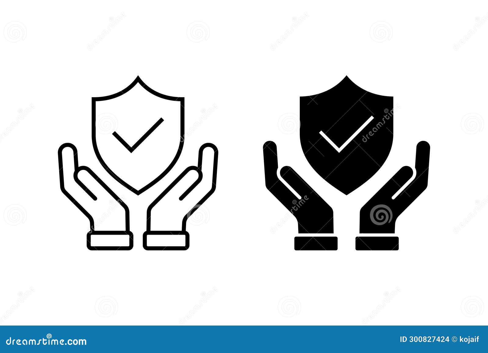 Insurance Icon Vector Set. Hand Holding Shield Symbol Stock ...