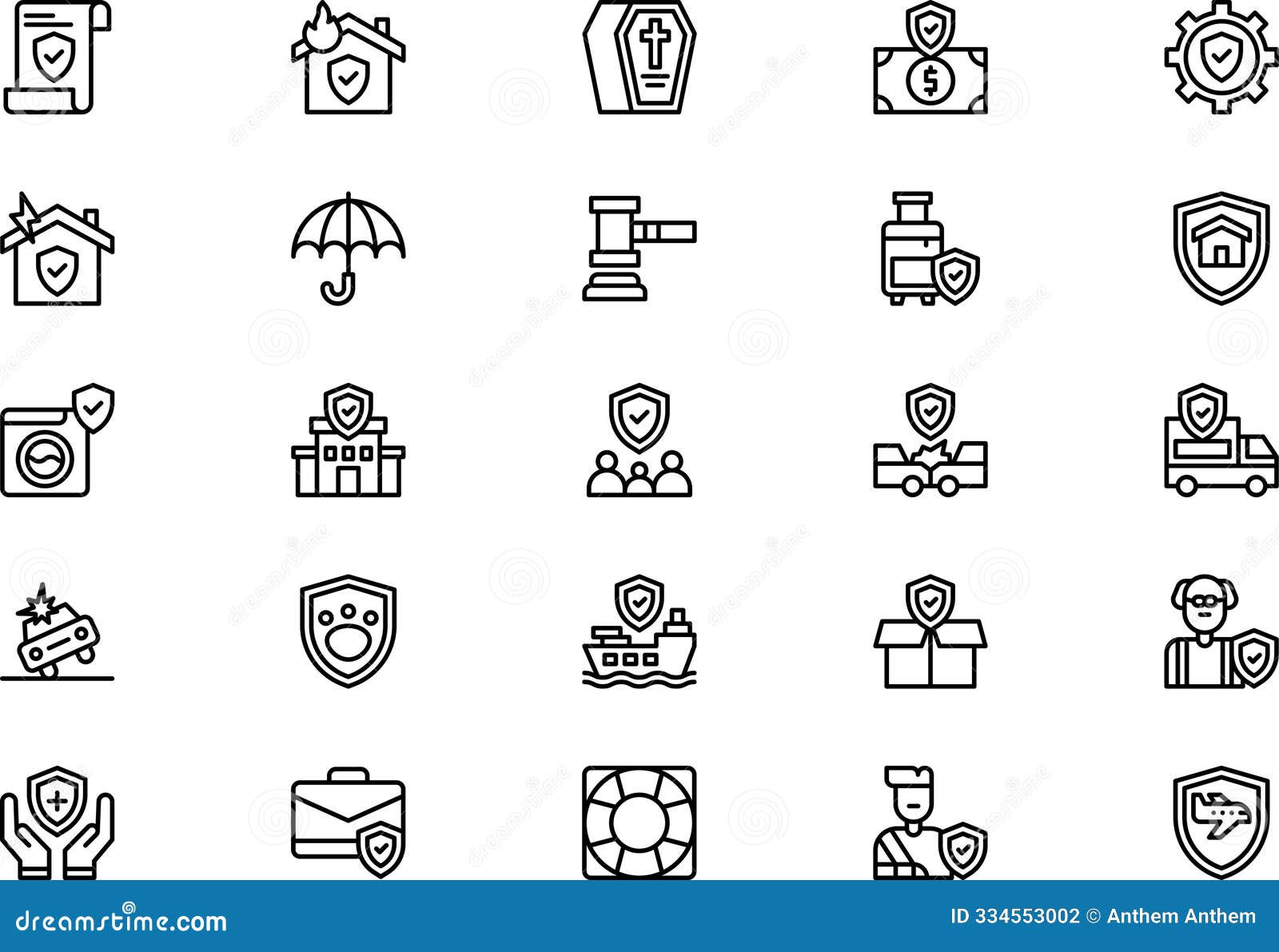 Insurance Icons Collection is a Vector Illustration with Editable ...