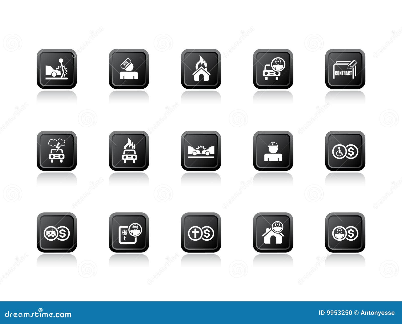 Insurance icons orange stock vector. Illustration of contract - 9953250