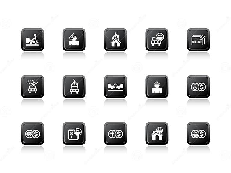 Insurance icons orange stock vector. Illustration of contract - 9953250