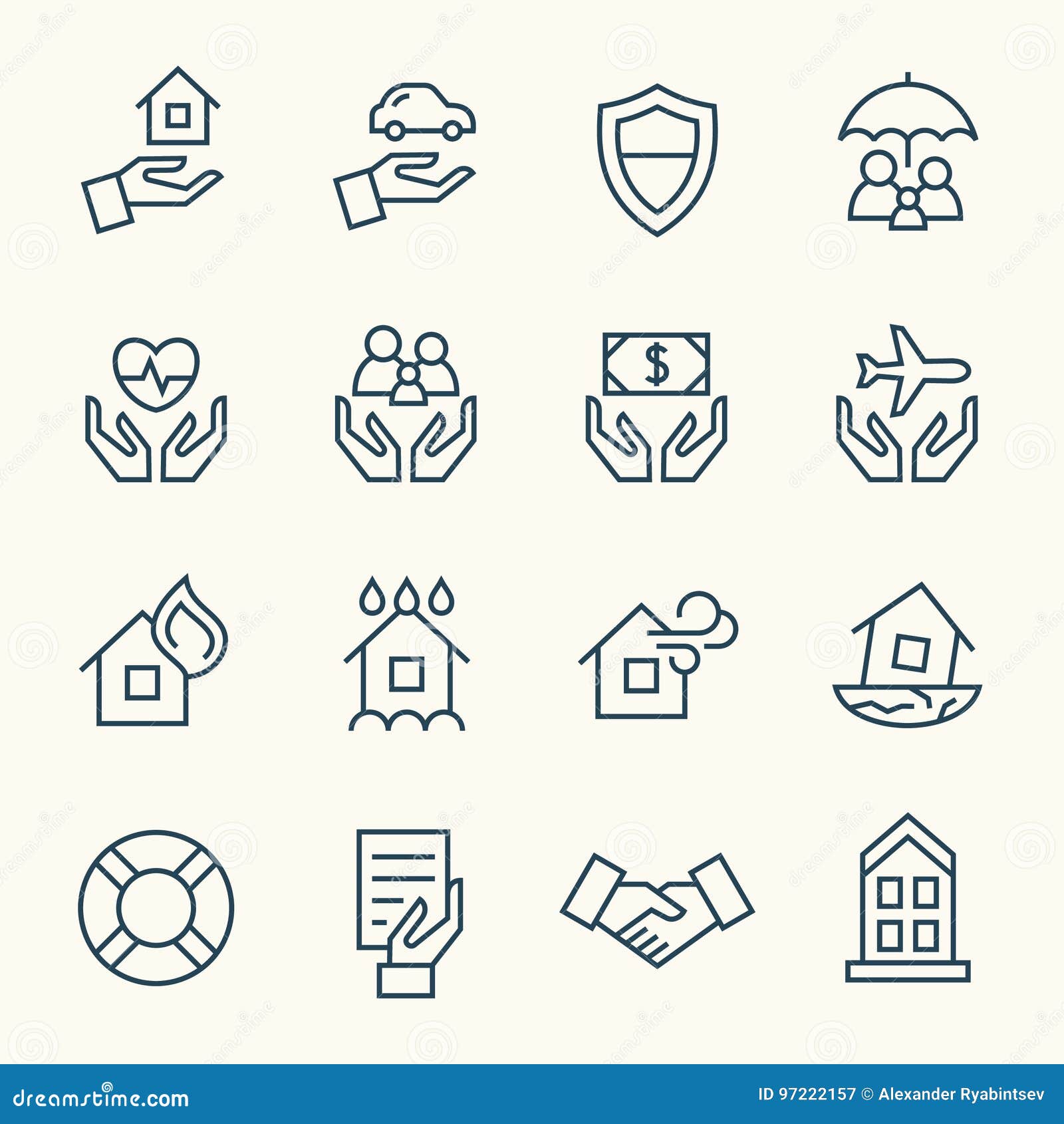 Insurance icons stock vector. Illustration of finance - 97222157