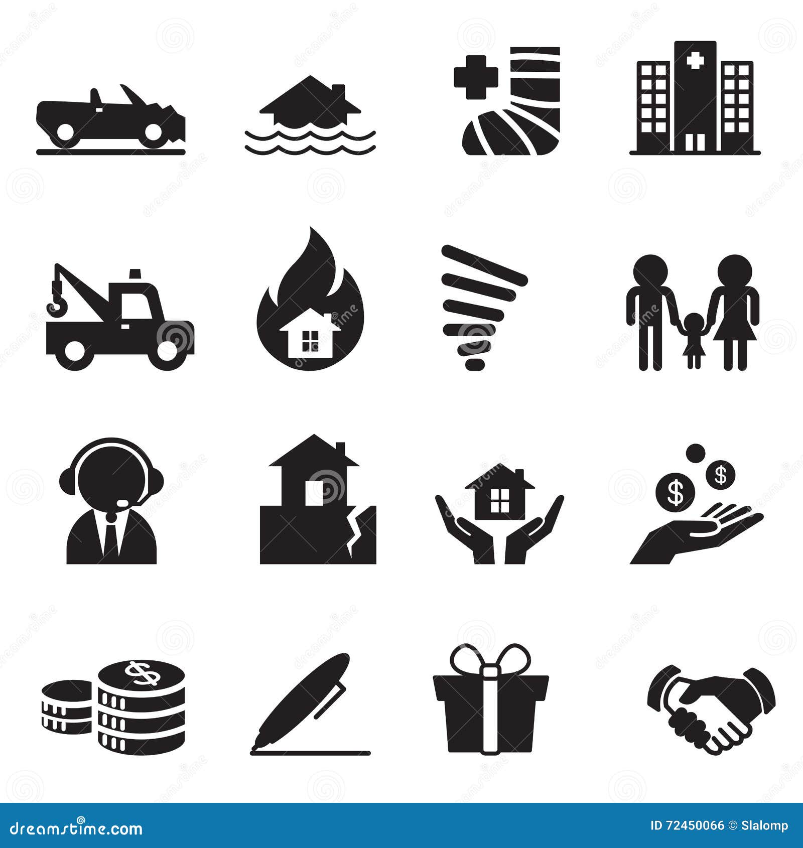 Insurance Icons Vector Illustration Symbol Set 2 Stock Vector ...