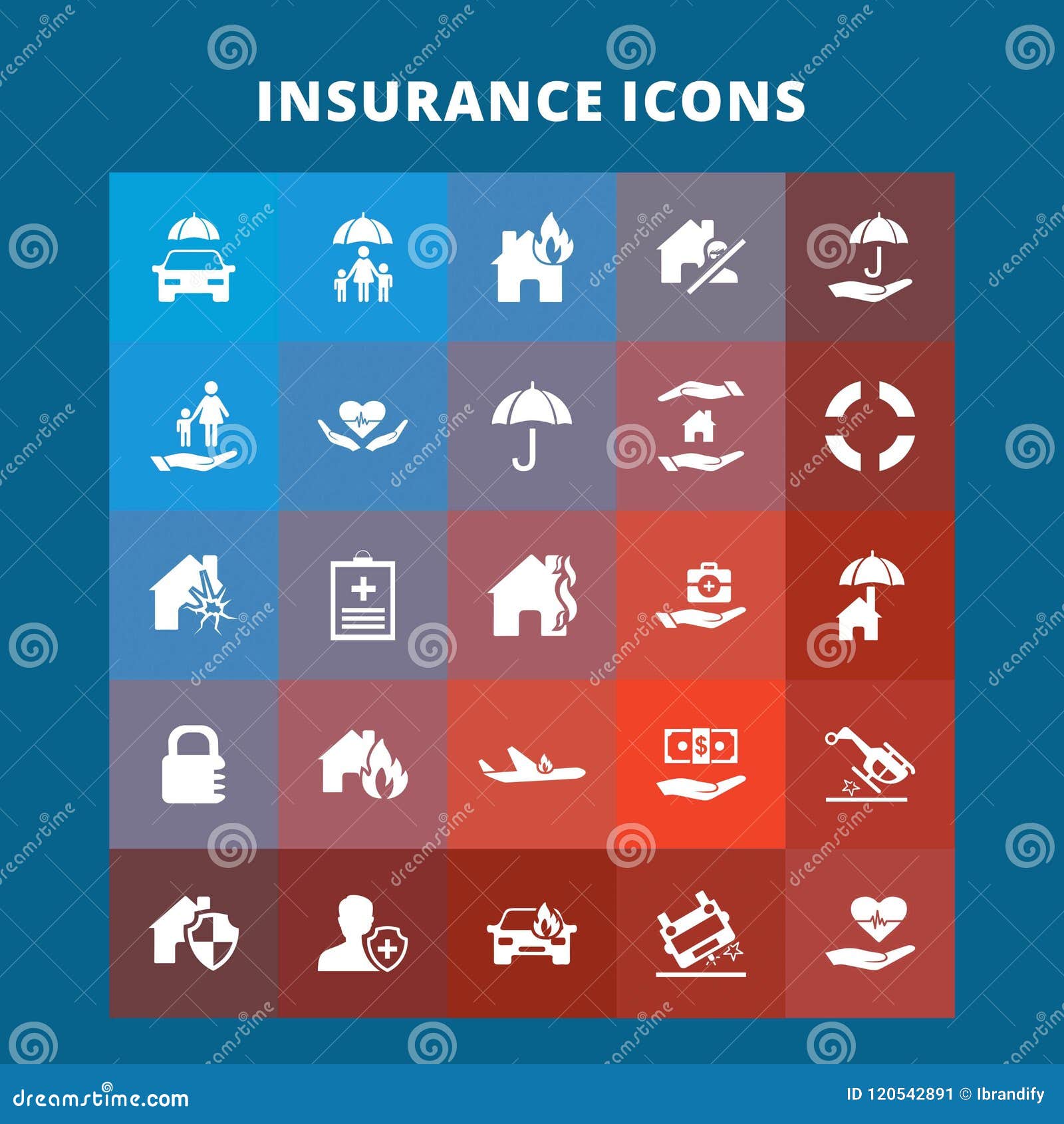 Insurance Icons stock vector. Illustration of money - 120542891