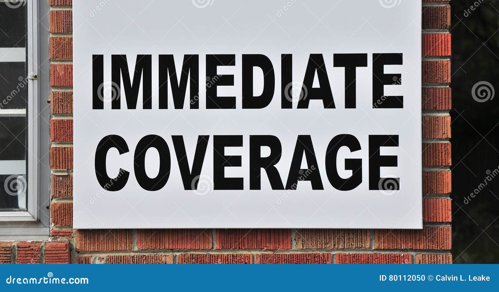 Insurance Immediate Coverage Sign Stock Photo - Image of warranty ...