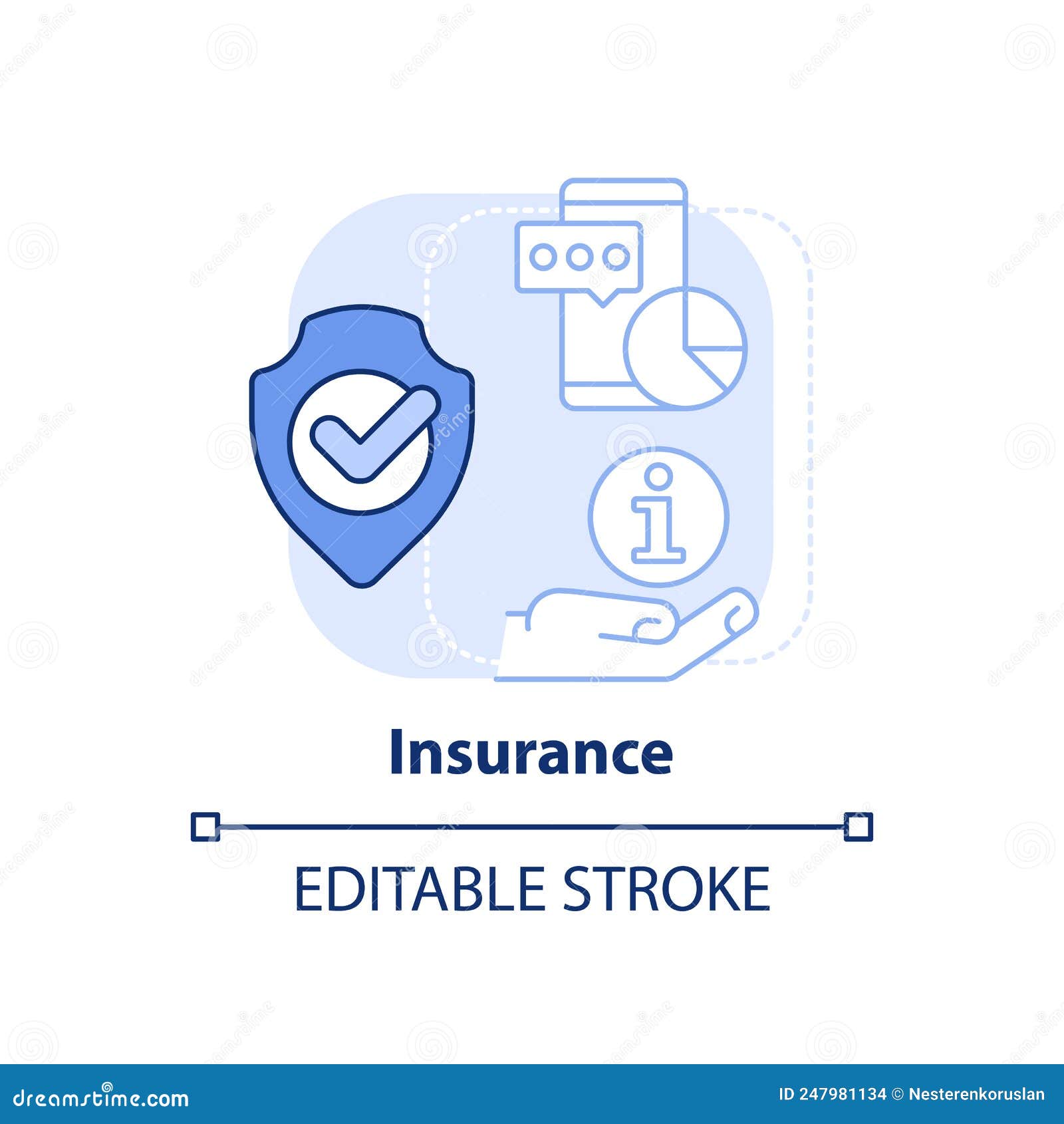 Insurance Light Blue Concept Icon Stock Vector - Illustration of line ...
