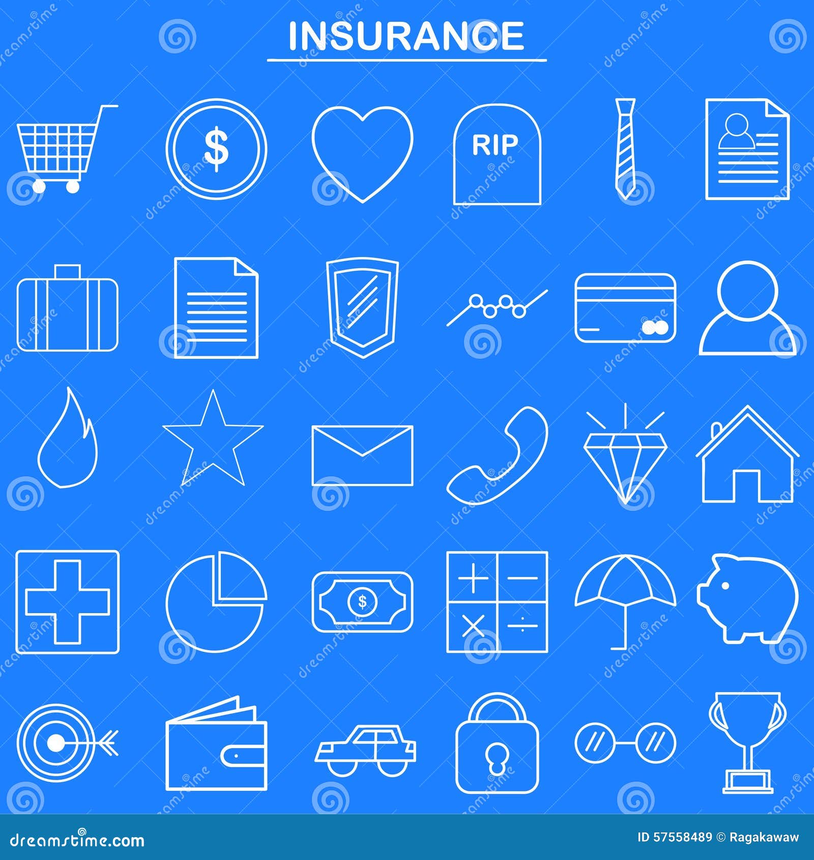 Insurance Linear Icon for Website and Mobile App Stock Vector ...