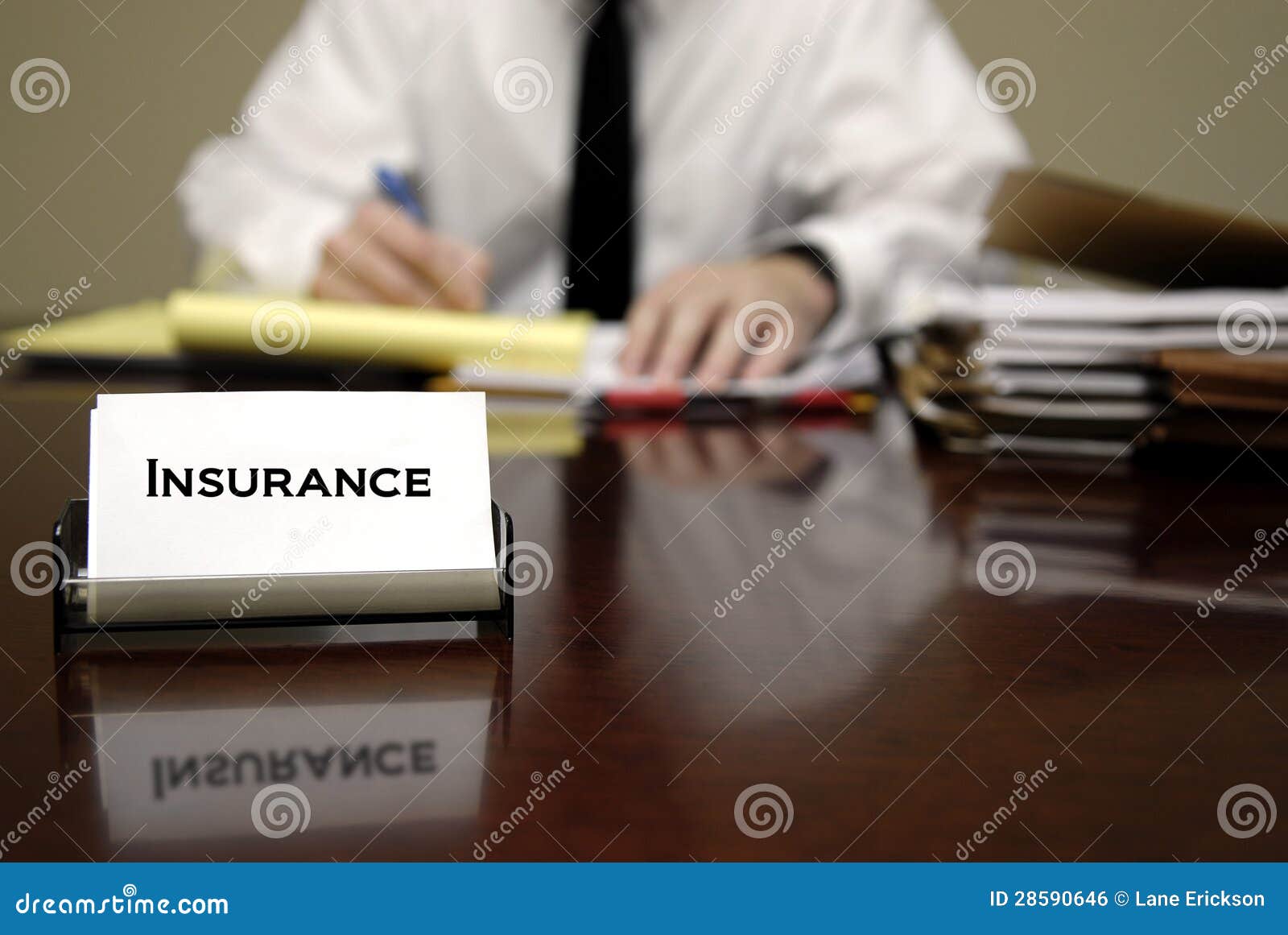 Insurance Man Sitting at Desk Stock Photo - Image of life, person: 28590646