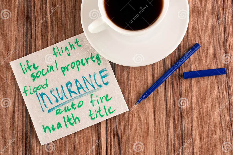 Insurance on a napkin stock image. Image of coffee, idea - 25533505