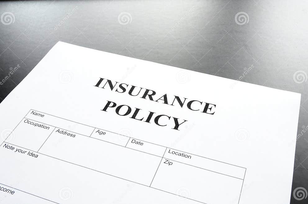 Insurance policy stock image. Image of sign, work, office - 14017311